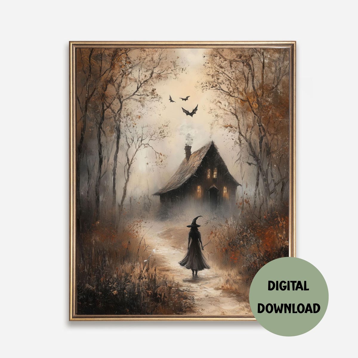 Miluva Witchy decor halloween wall art vintage witch halloween rustic ...