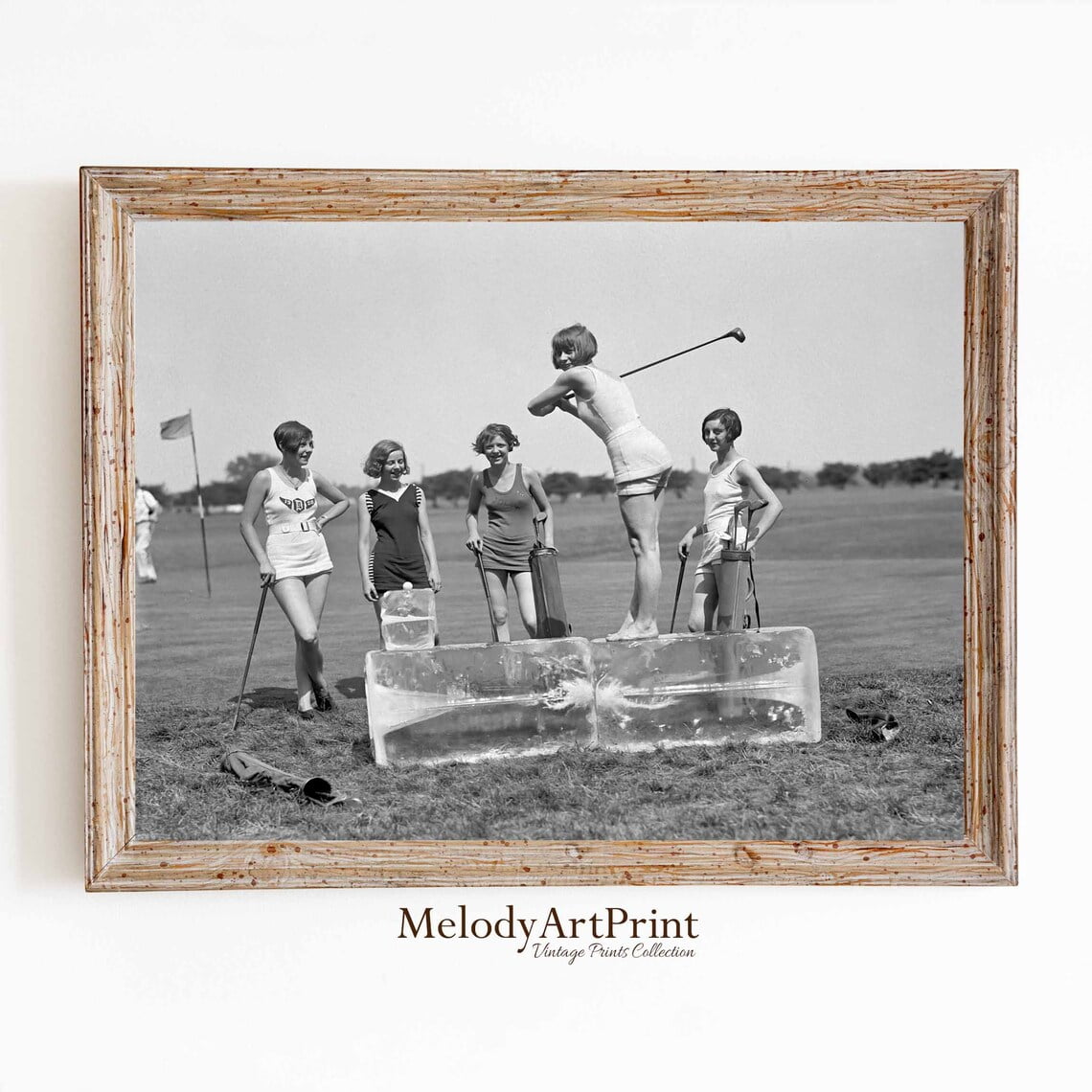 Miluva Women Golfers Print, Golf Posters, Black And White, Vintage Wall ...