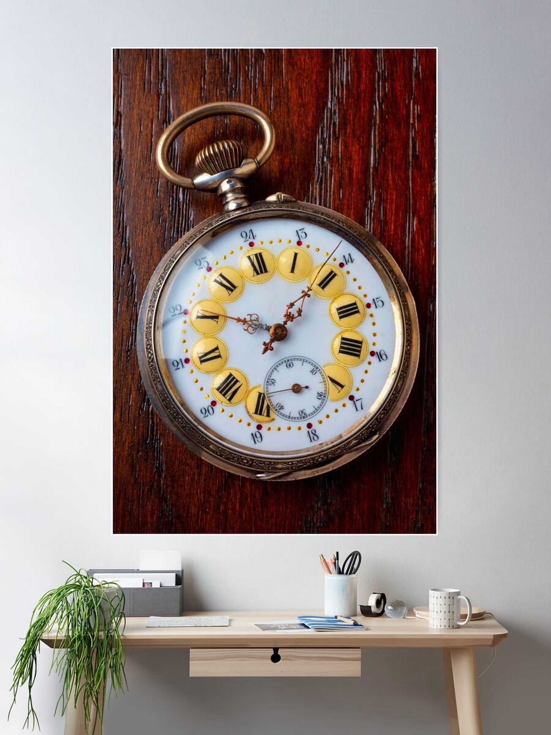 Miluva Wonderful Old Pocket Watch Poster Wall Art, Modern Wall Decor ...