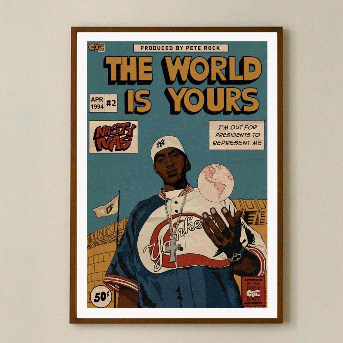 Miluva The World Is Yours Motivational Retro Comic Print, Vintage ...