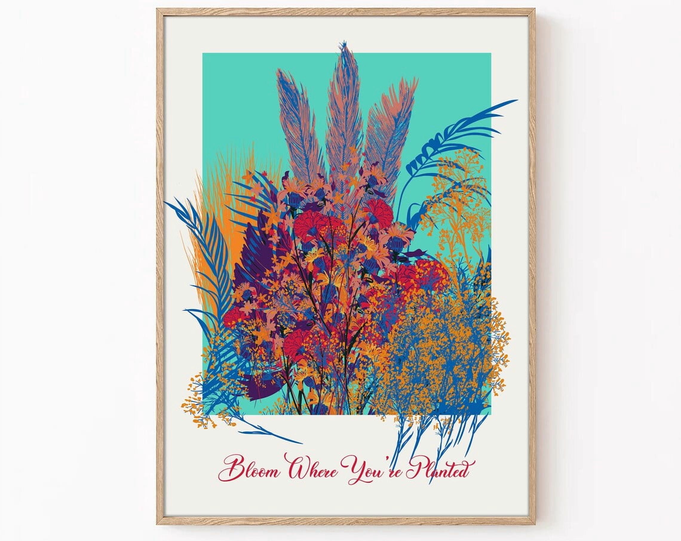 Miluva Y2K Poster, Flower Poster, Quote Wall Art, Y2K Wall Art, Vibrant ...