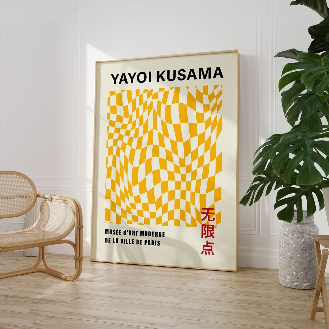 Miluva Yayoi Kusama Exhibition Poster, Gallery Wall Art, Checkered ...