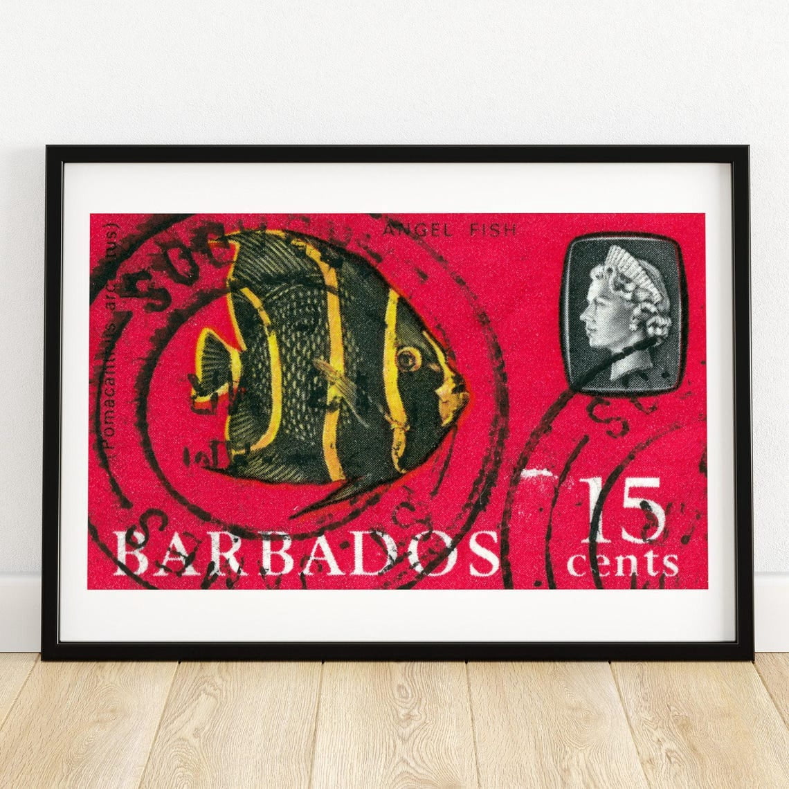 Miluva Yellow And Black Fish - Barbados - Postage Stamp Print ...