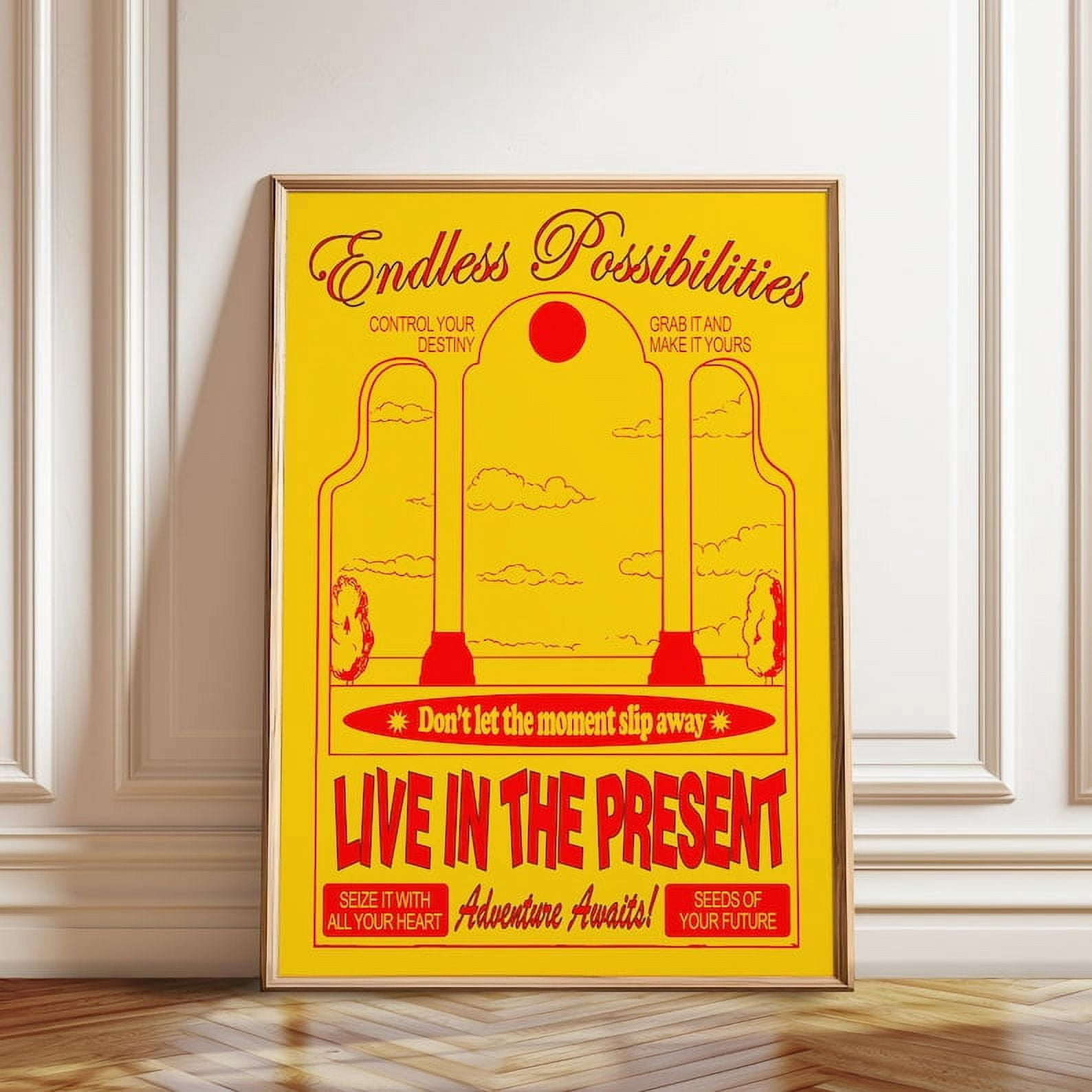 Miluva Yellow Inspirational Poster Endless Possibilities Art Print ...