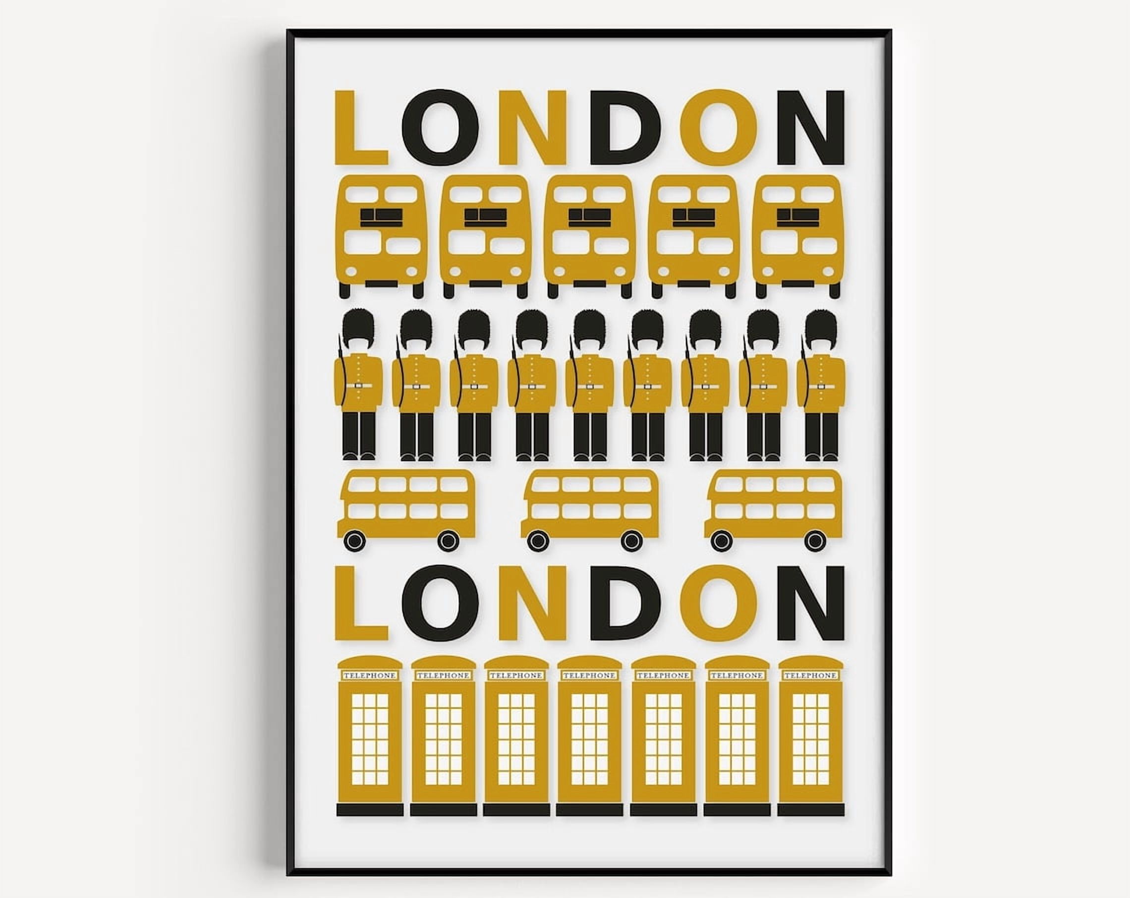 Miluva Yellow Print, London Printable, London Wall Art, Travel Print ...