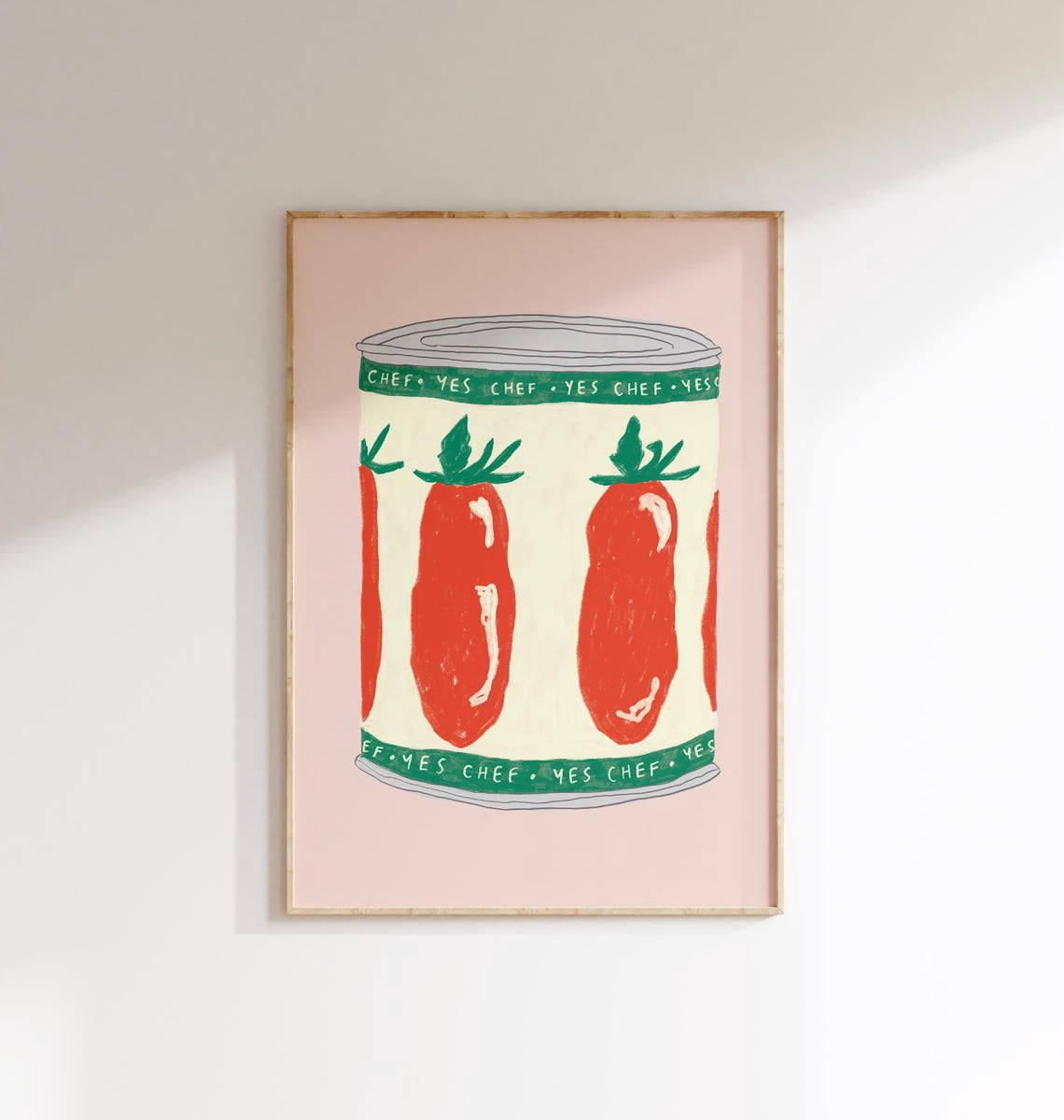 Miluva Yes Chef Tinned Tomato Print Tomato Illustration Aesthetic Wall ...
