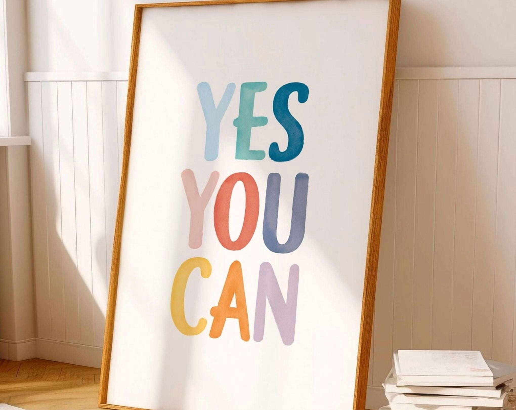 Miluva Yes You Can Poster, Motivational Poster For Kids, Classroom ...