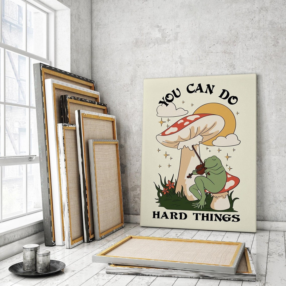Miluva You Can Do Hard Things Motivation Poster, Retro Poster Home ...
