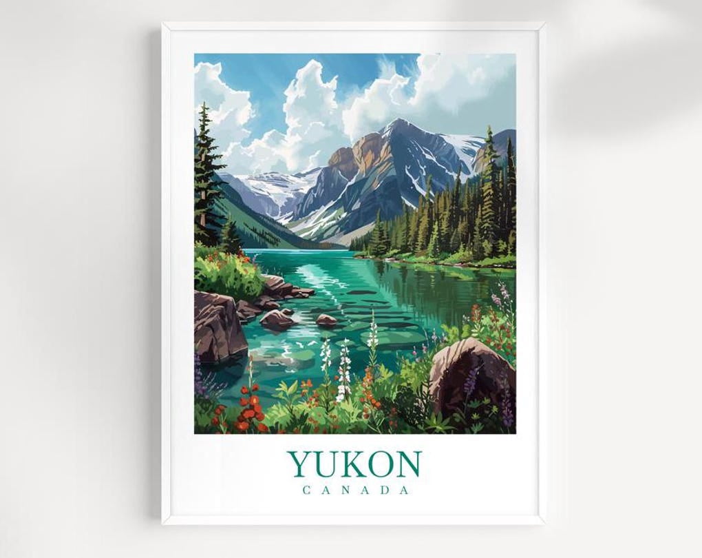 Miluva Yukon Travel Print Canada Wall Art Yukon Wall Hanging Home DÃ ...