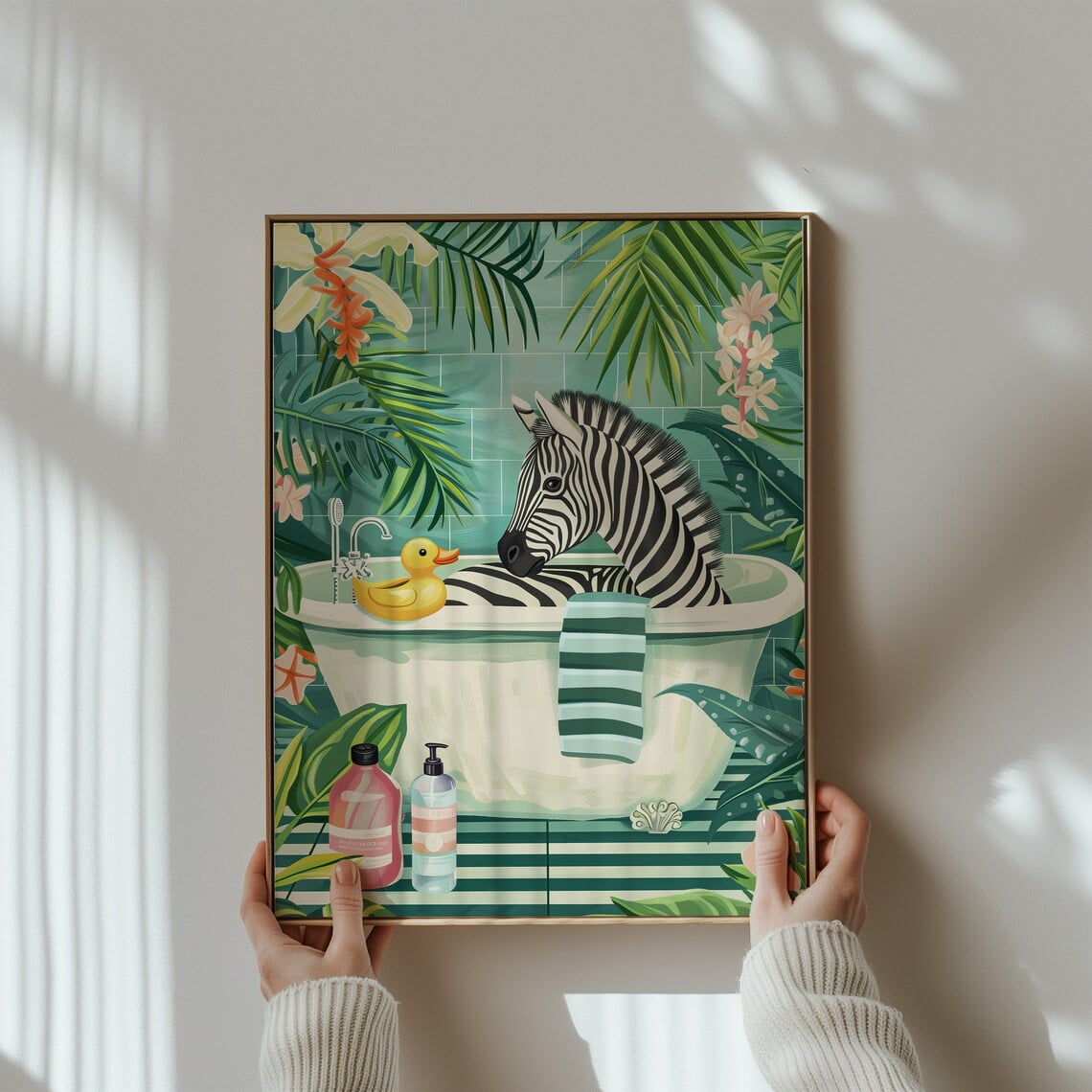 Miluva Zebra Bathroom Animal Print, Zebra Print Wall Art, Maximalist ...