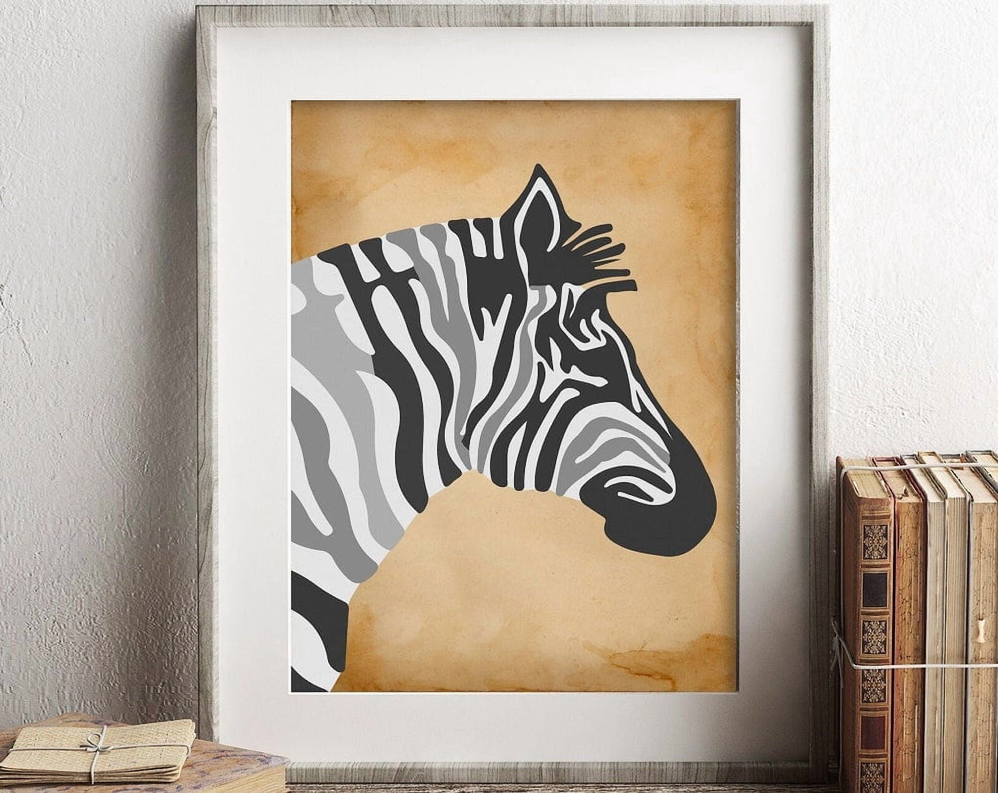 Miluva Zebra Illustration Art Print, Zebra Nursery Art, Zebra Boho Art ...