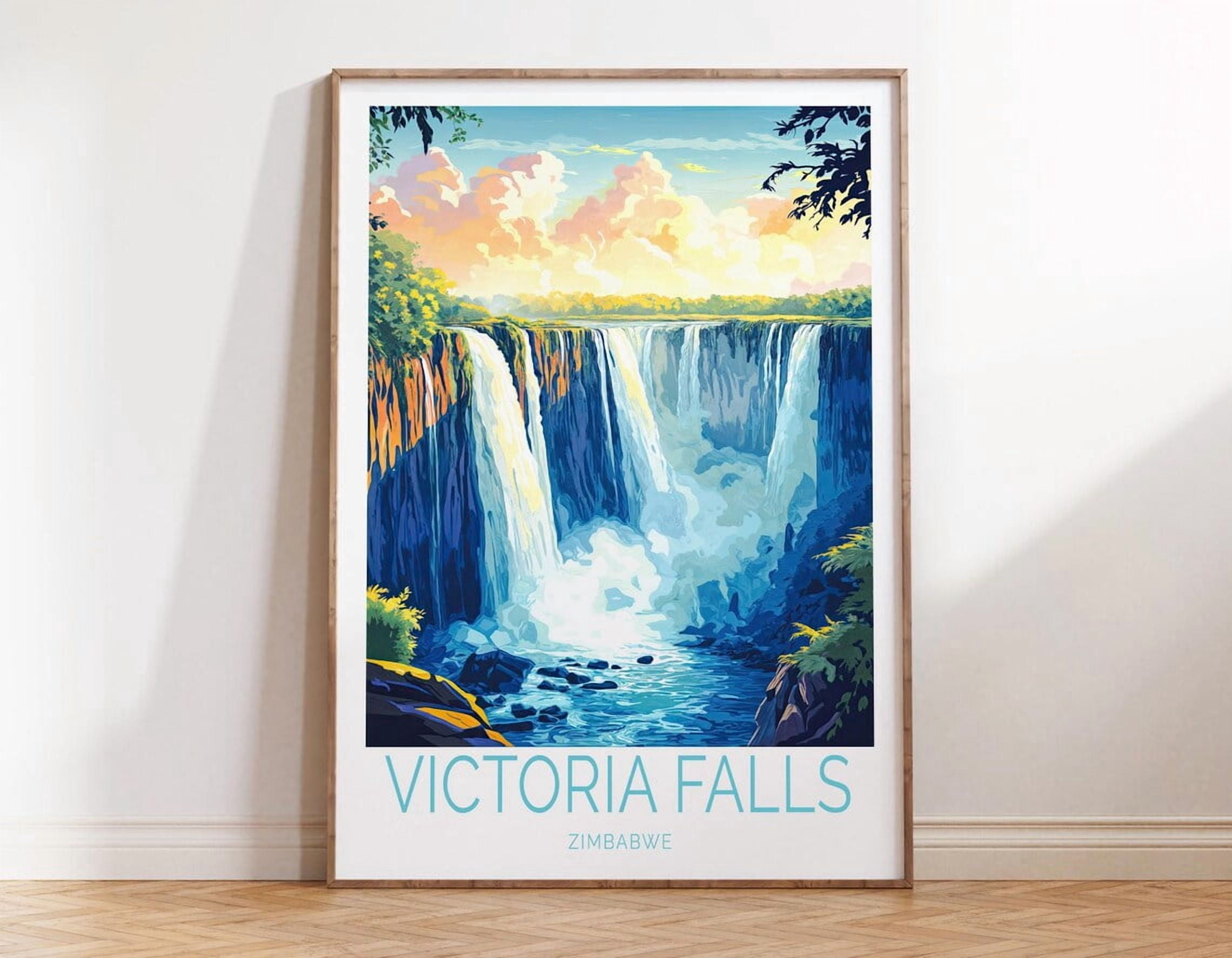 Miluva Zimbabwe Victoria Falls Travel Poster, Victoria Falls City Wall ...