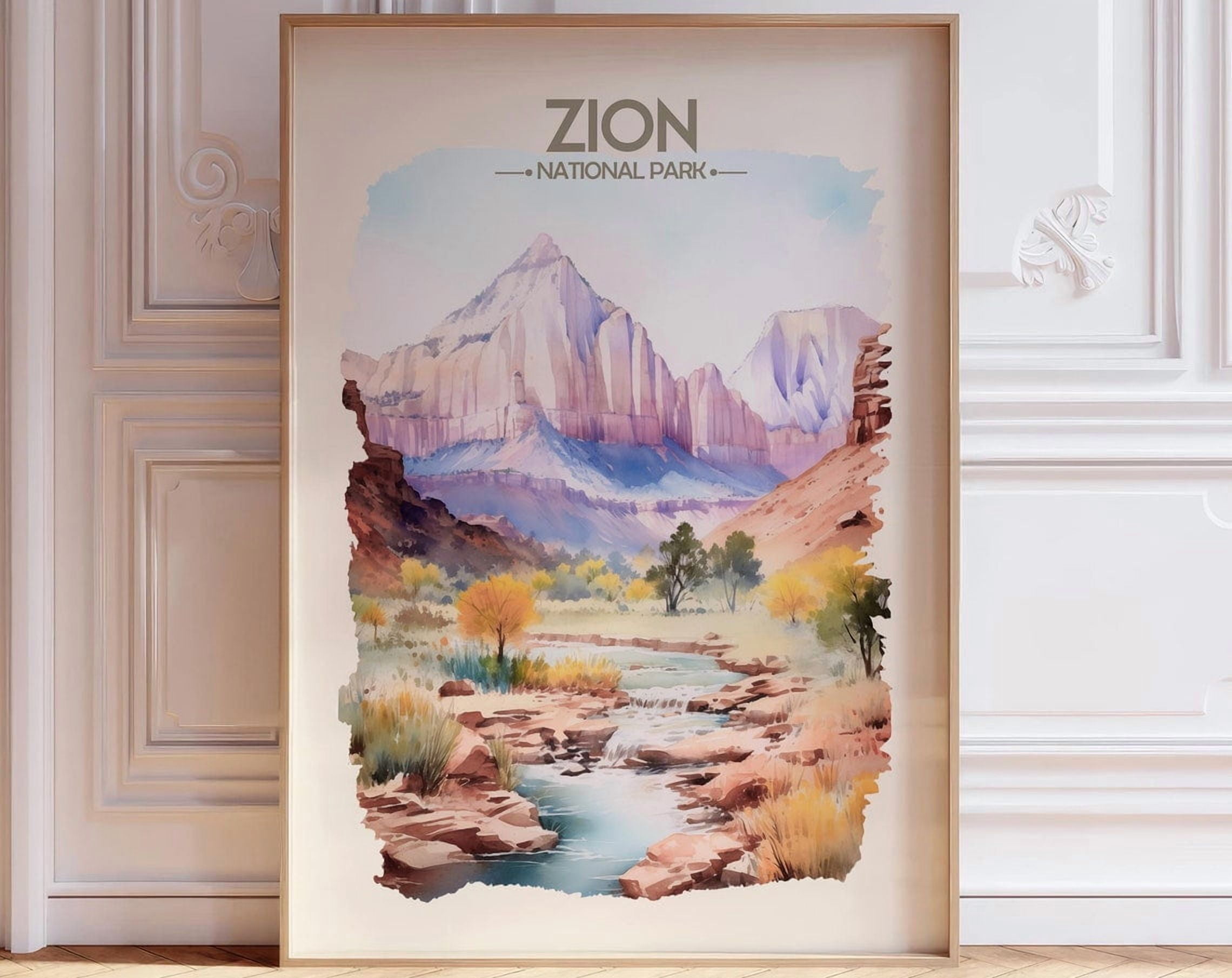 Miluva Zion National Park Travel Poster - Us National Parks - Soft ...