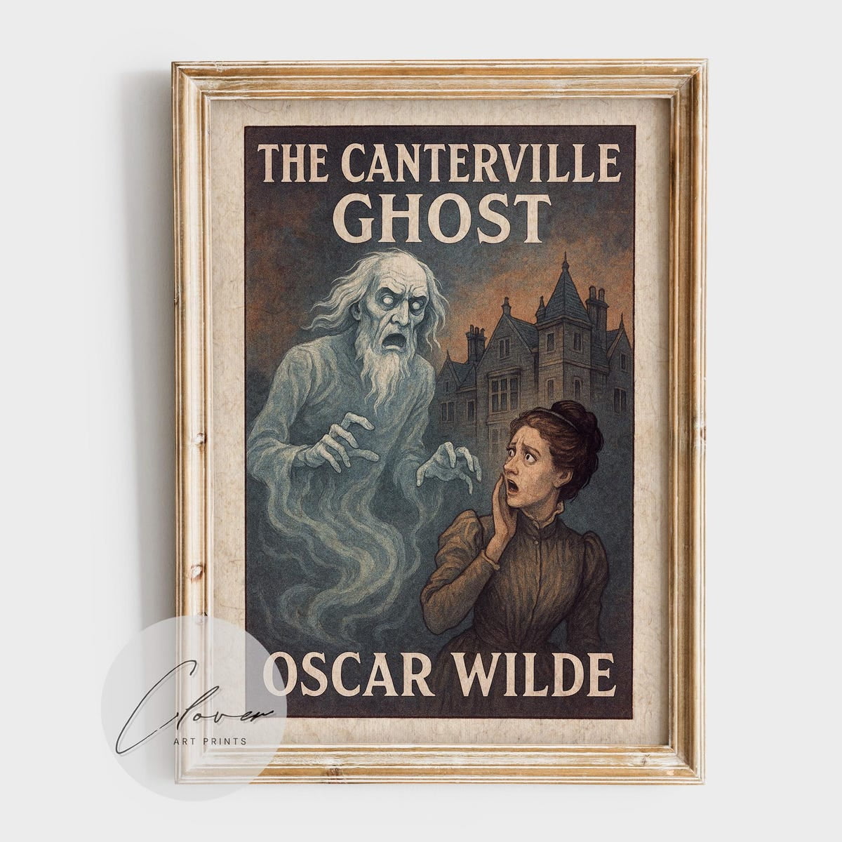 Miluva The canterville ghost book cover art print vintage oscar wilde ...