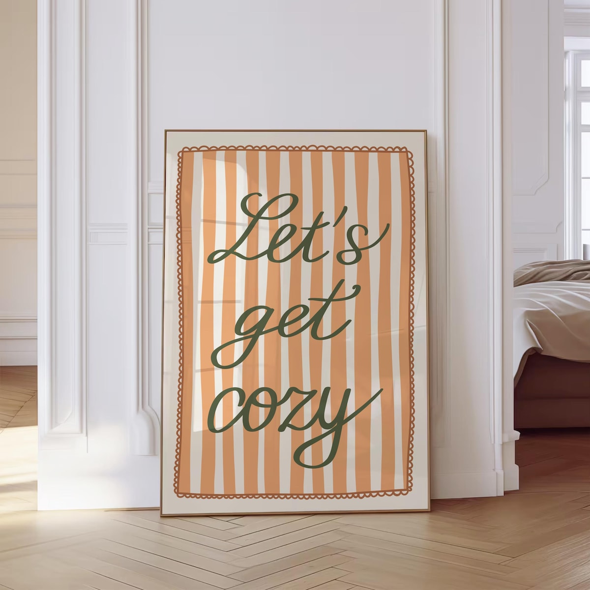 Miluva Let's get cozy fall quote wall art warm coquette wall art ...
