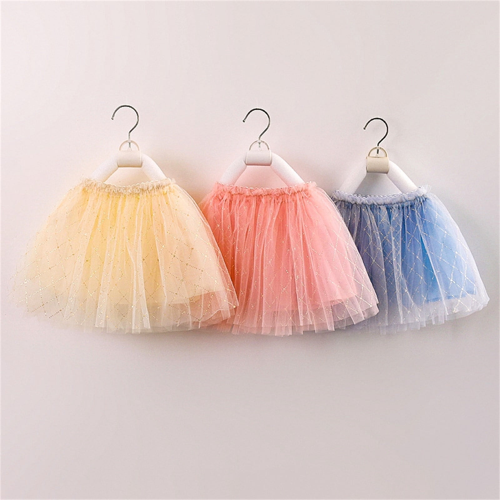 Miluxas Toddler Girls Layered Tutu Skirt Sparkling Sequin Tulle Dance ...