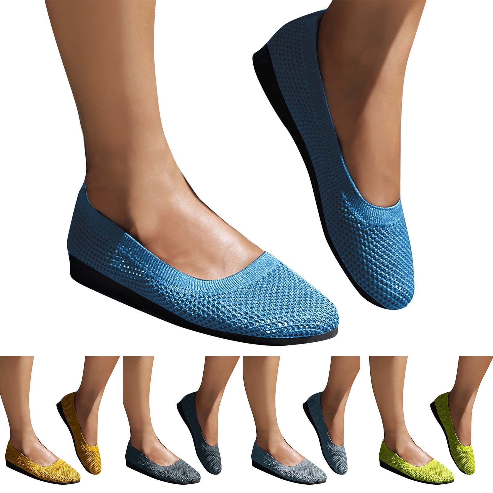 Miluxas Women Round Toe Flats Comfortable Ballet Walking Shoes Dressy ...