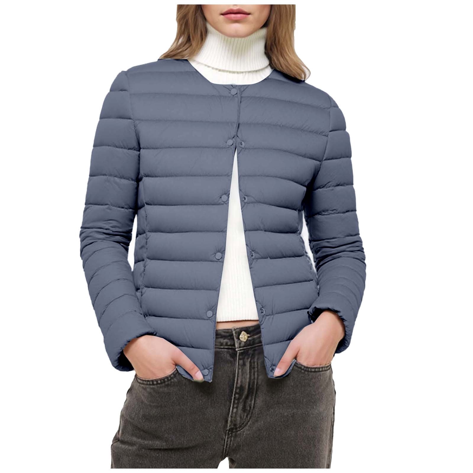 Miluxas Autumn and Winter Women's Collarless Puffer Jacket Lightweight ...