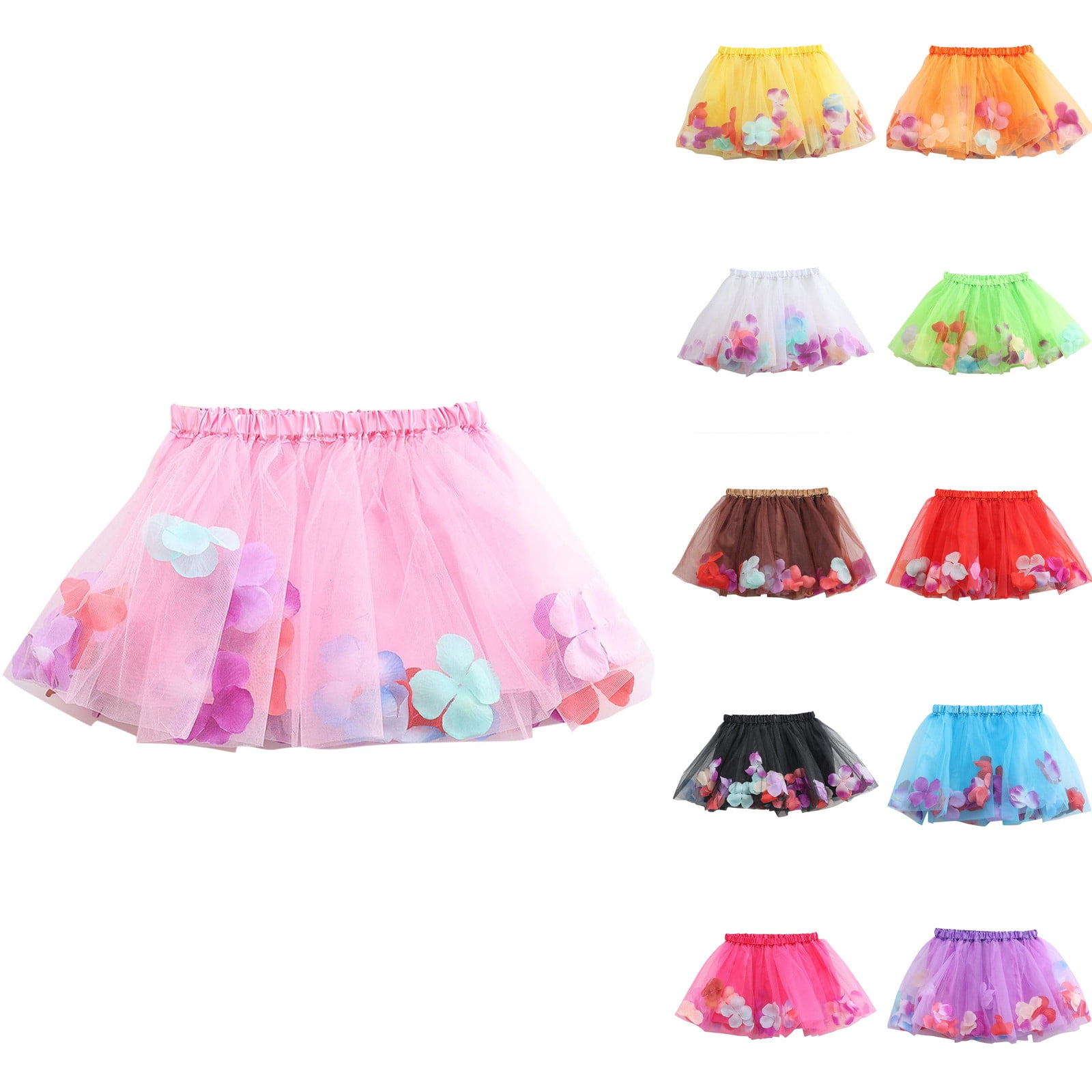 Miluxas Baby Girl Tutu Skirt Toddler Flower Tulle Skirts Little Girls ...