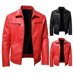Motorcycle Black Leather Jacket Men - Vintage Biker Cafe Racer Real ...