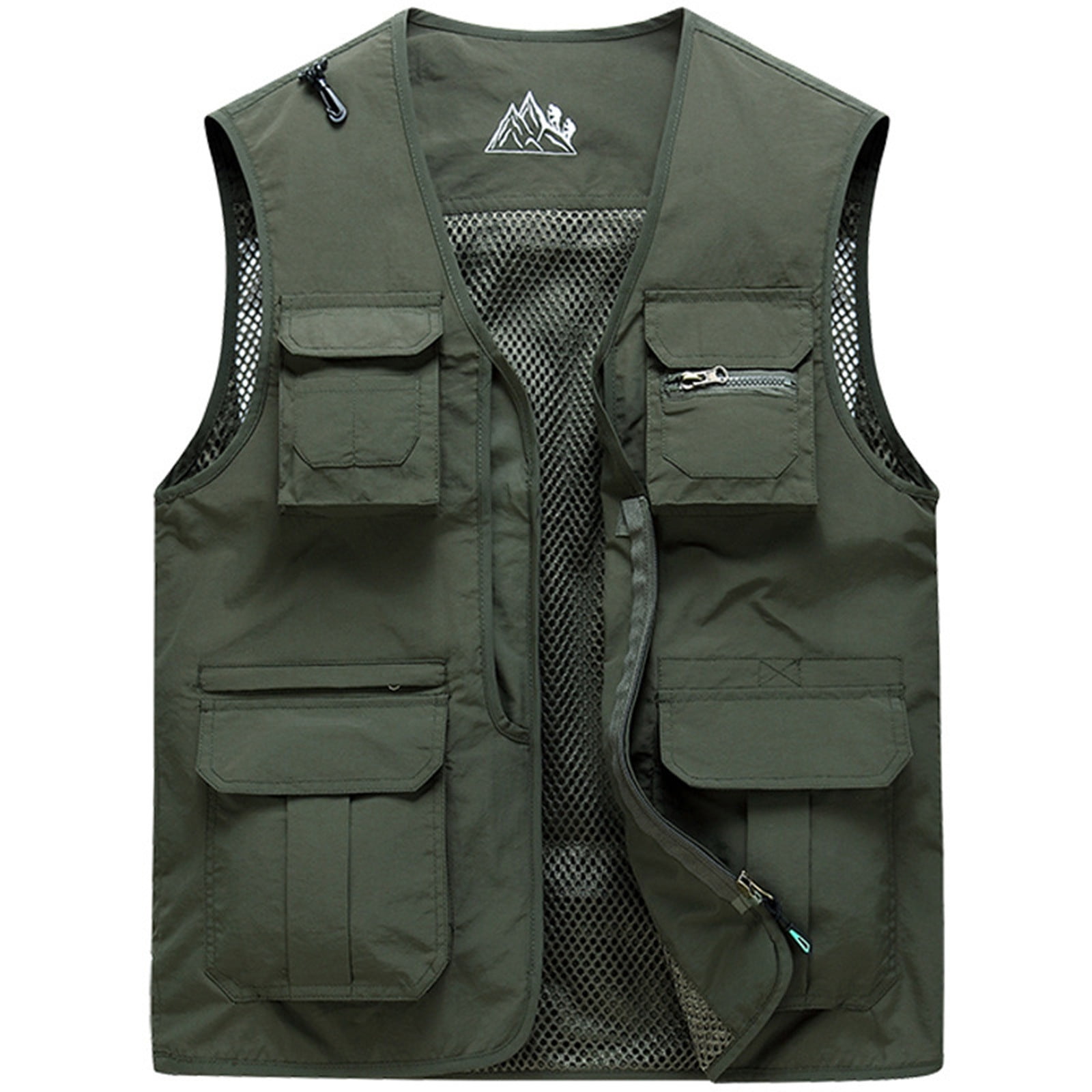 Miluxas Fishing Cargo Vest Jacket Men's Casual Outdoor Work Safari ...