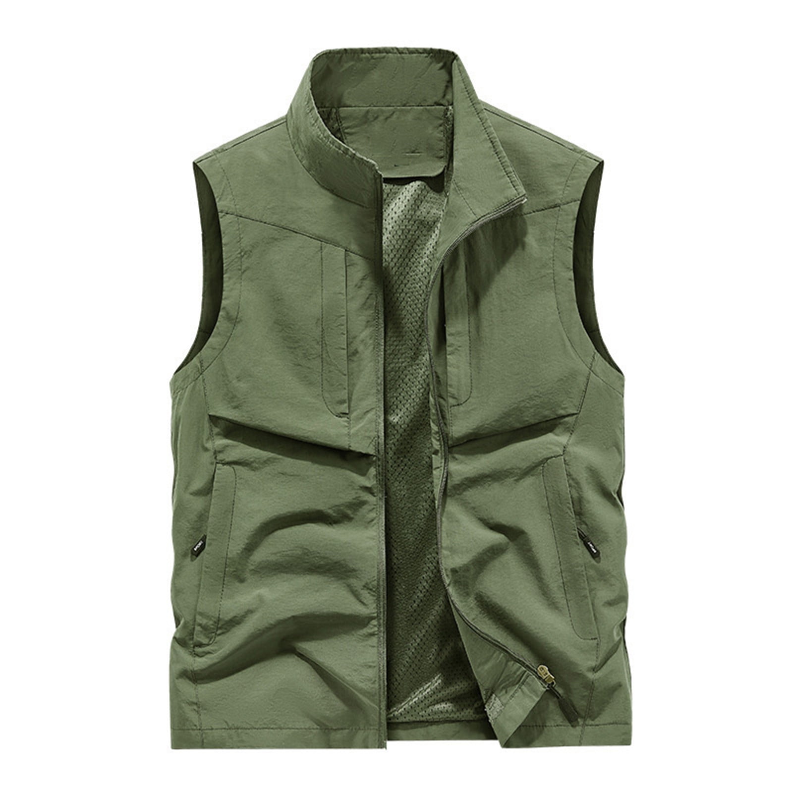 Miluxas Fishing Cargo Vest Jacket Clearance Men's Casual Outdoor Work ...