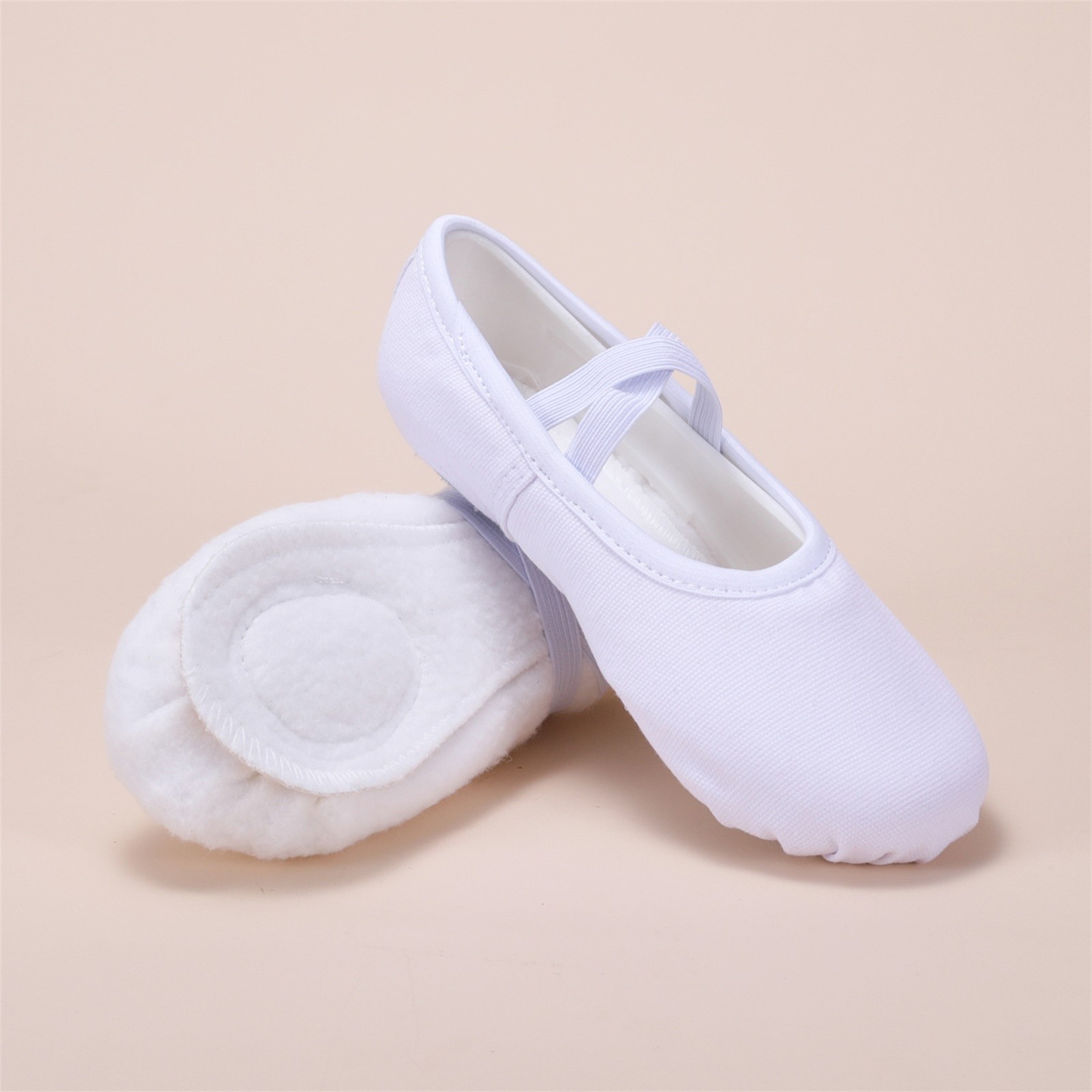 Miluxas Girls Ballet Shoes Soft Split Sole Dance Shoes Canvas No-Tie ...