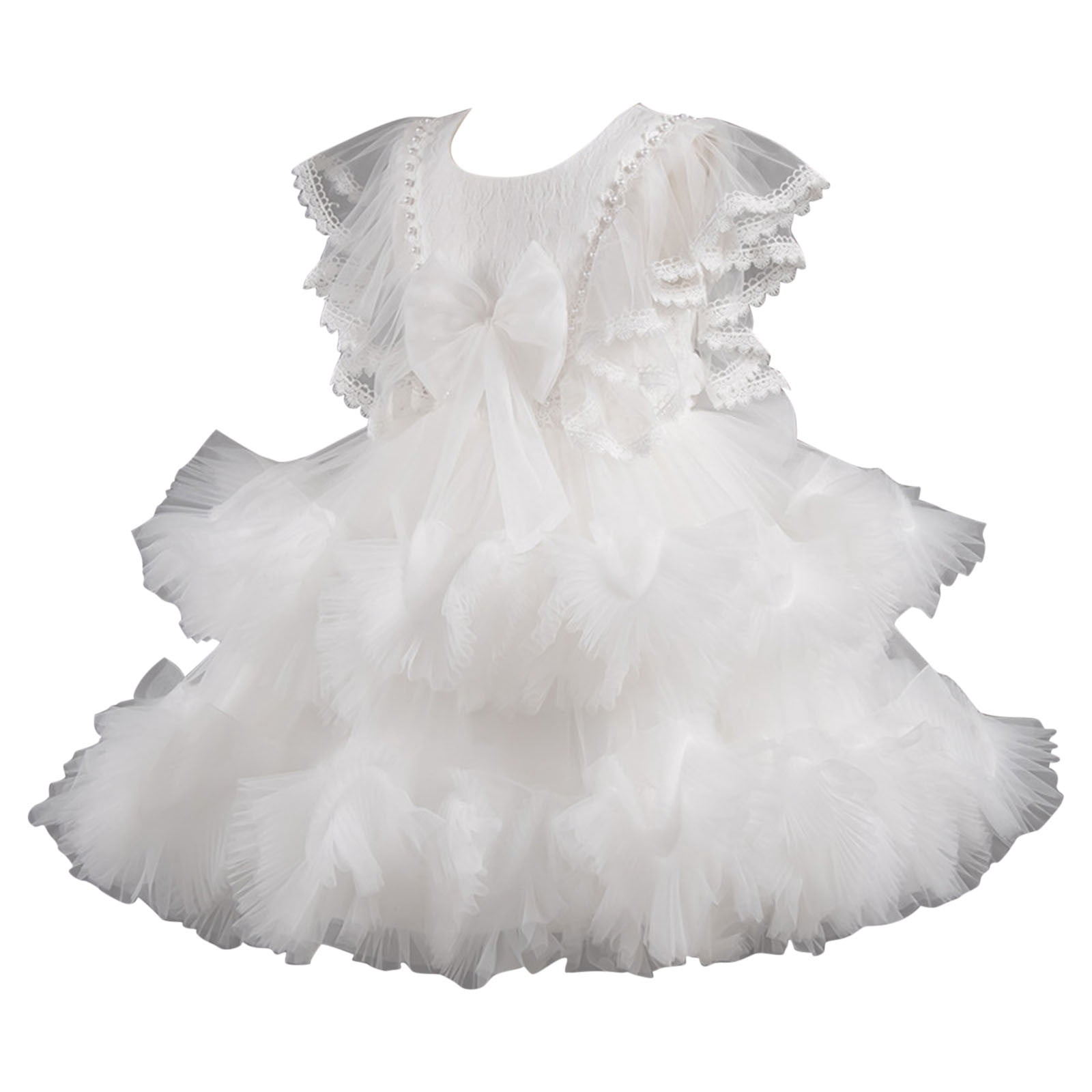Miluxas Girls Cute Princess Dress formal Layered Mesh Evening Party ...
