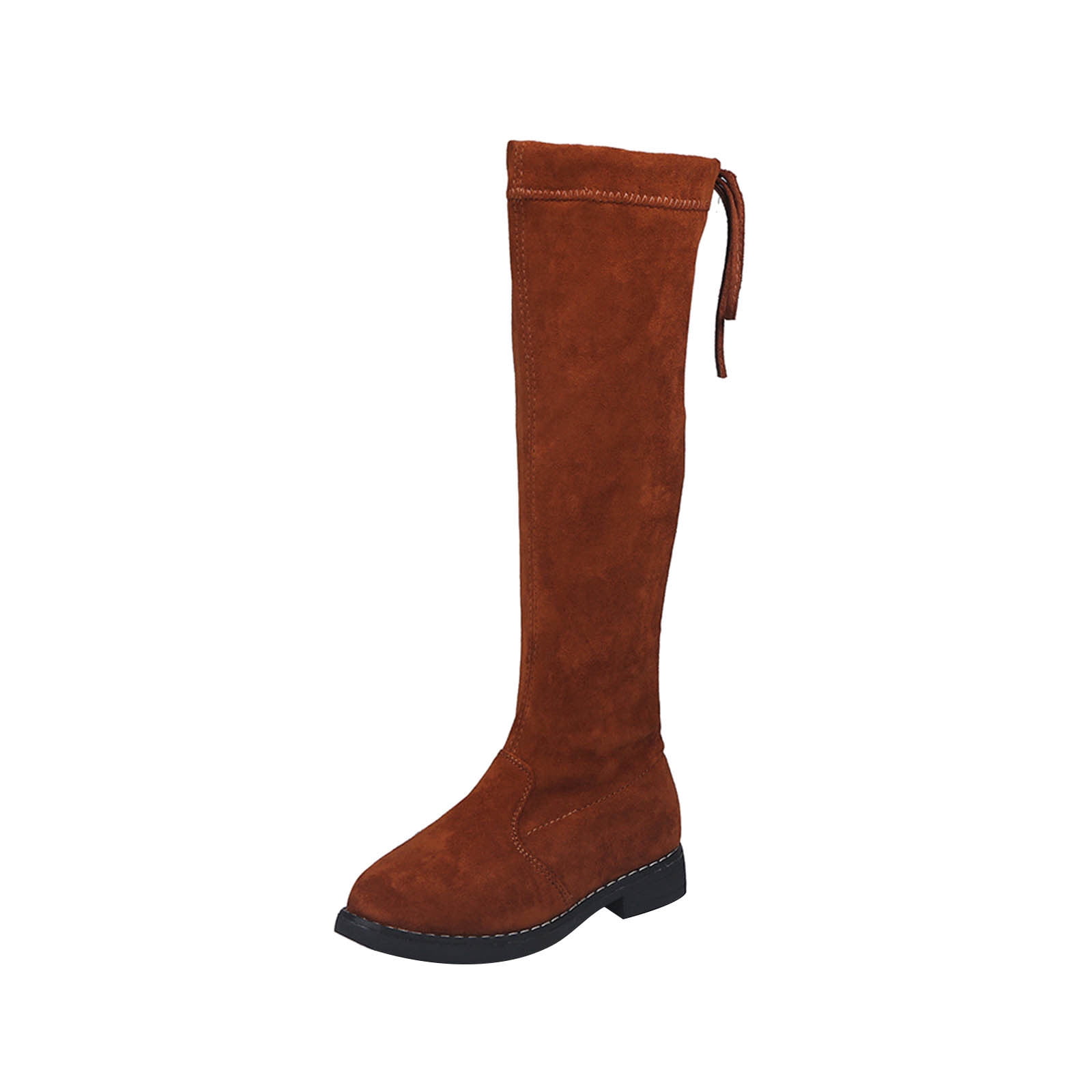 Miluxas Girls Knee High Boots Ties Zipper String Suede Over Knee Long ...
