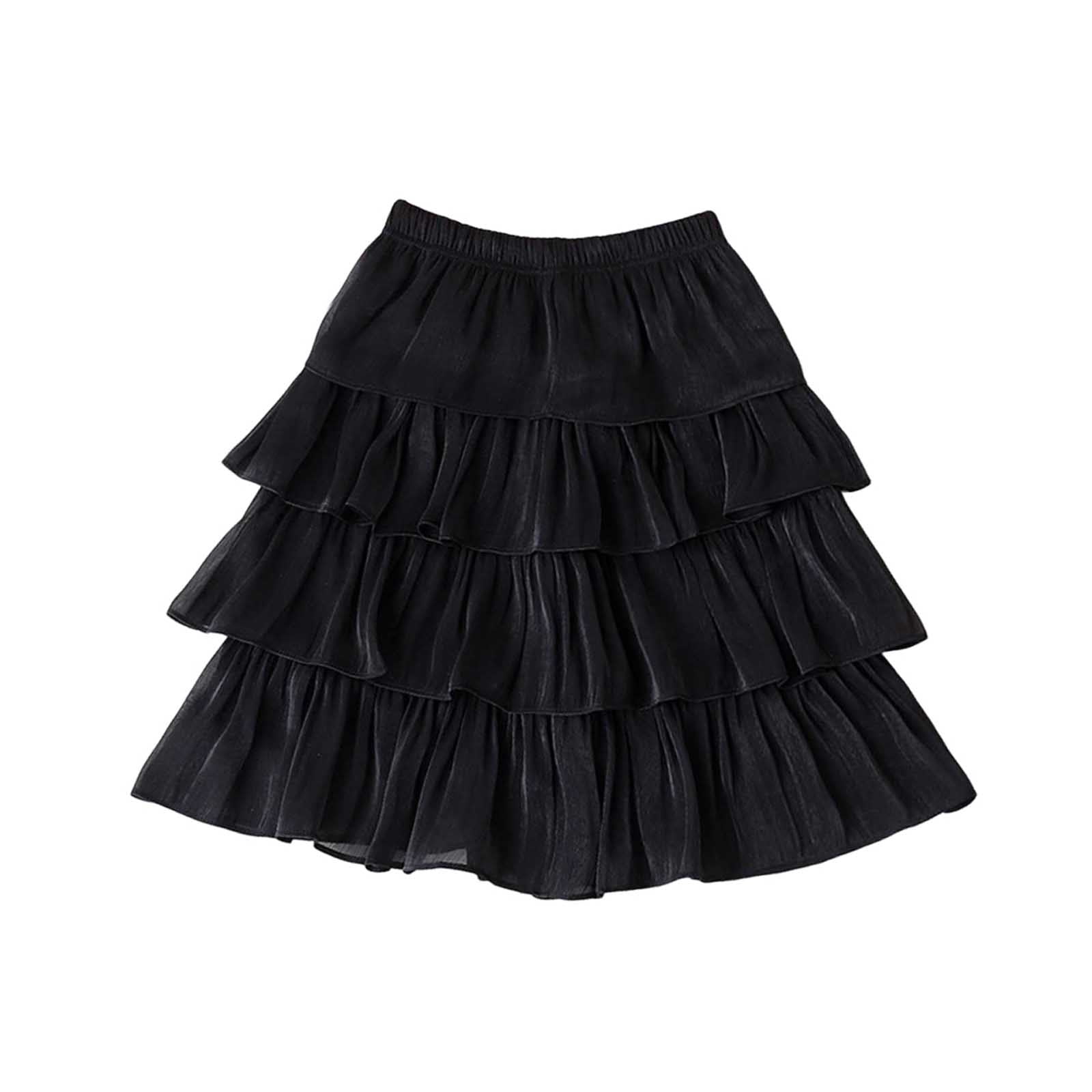 Miluxas Girls Layered Tutu Skirt Ruffle Tiered Tulle Party Dance Skirt ...