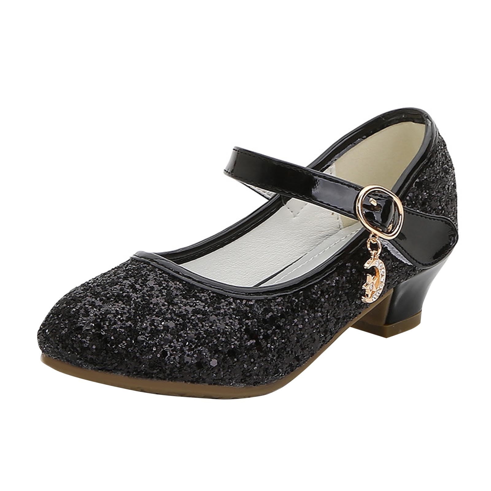 Miluxas Girls Sequin Dress Shoes Mary Jane Heels Princess Wedding Party ...