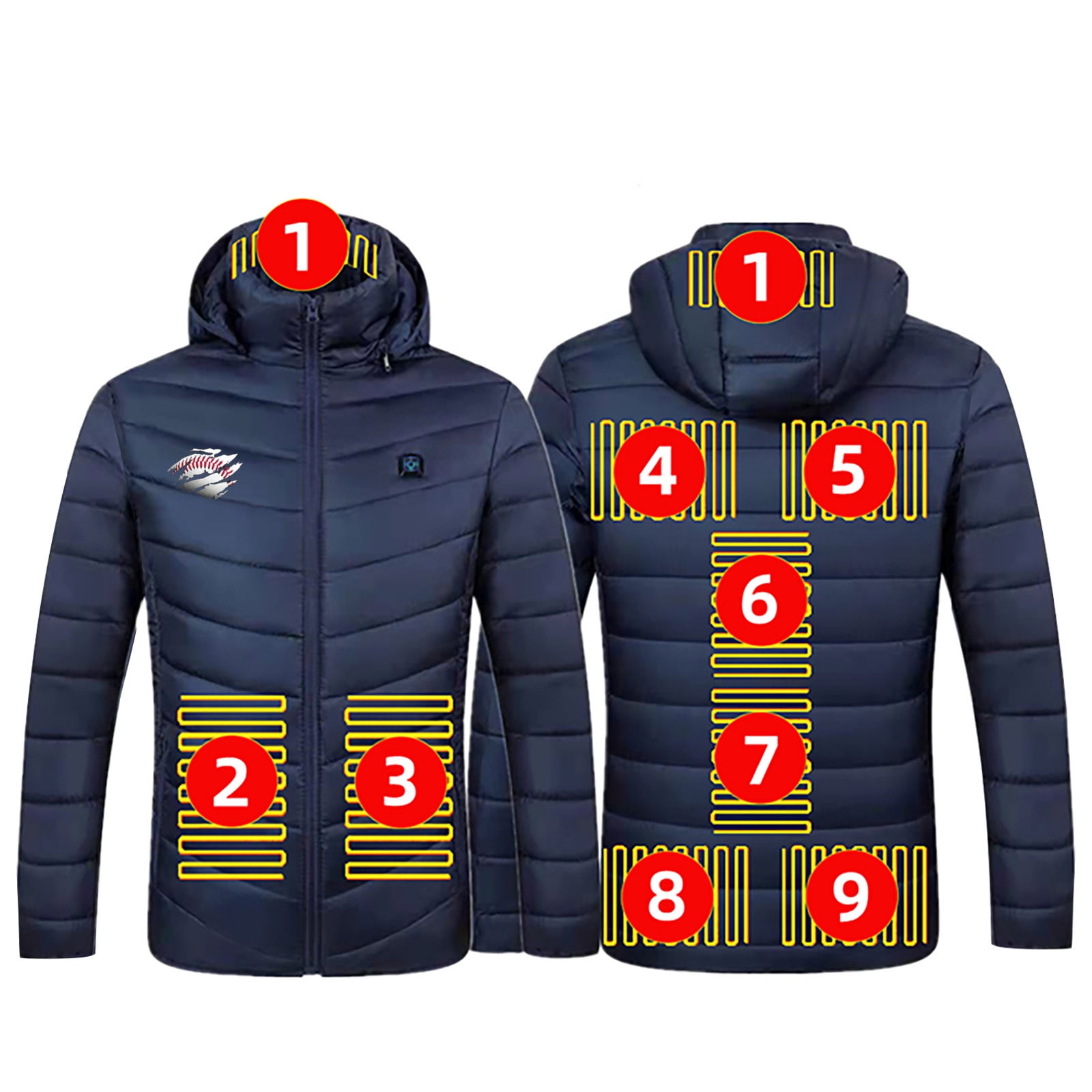 Miluxas Heated Jacket for Men Women 21 Heating Zones Hooded Coat USB ...