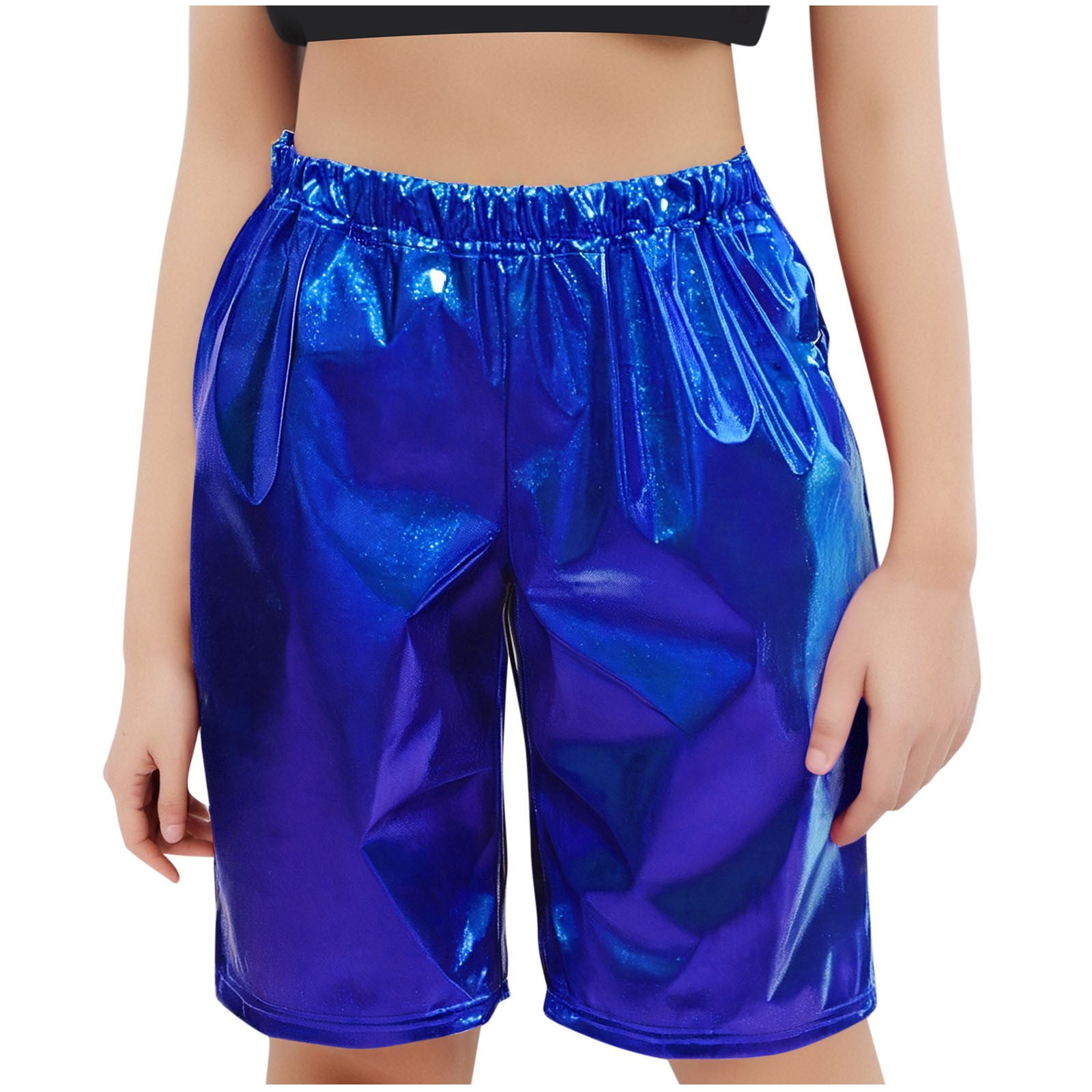 Miluxas Kids Girls Boys Shiny Metallic Hot Pants Jazz Hip Hop Dance ...