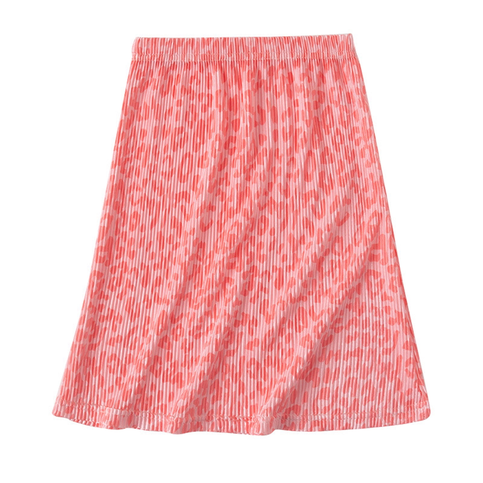 Miluxas Kids Skirt Girls Ice Slik Pleated Elastic High Waist A-Line ...