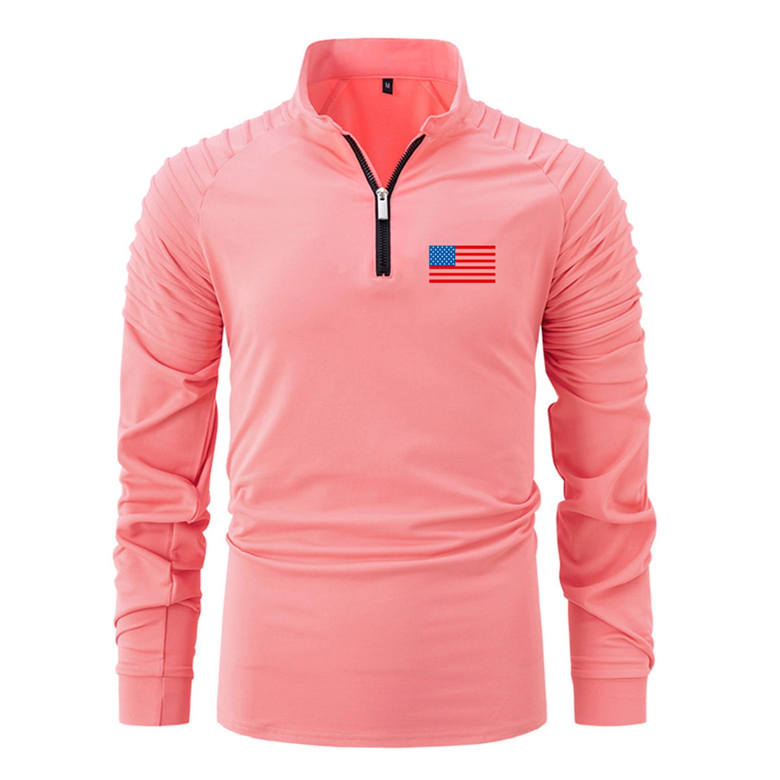 Miluxas Long Sleeve Shirts for Men Flip Collar Quarter Zip Sweatshirt ...