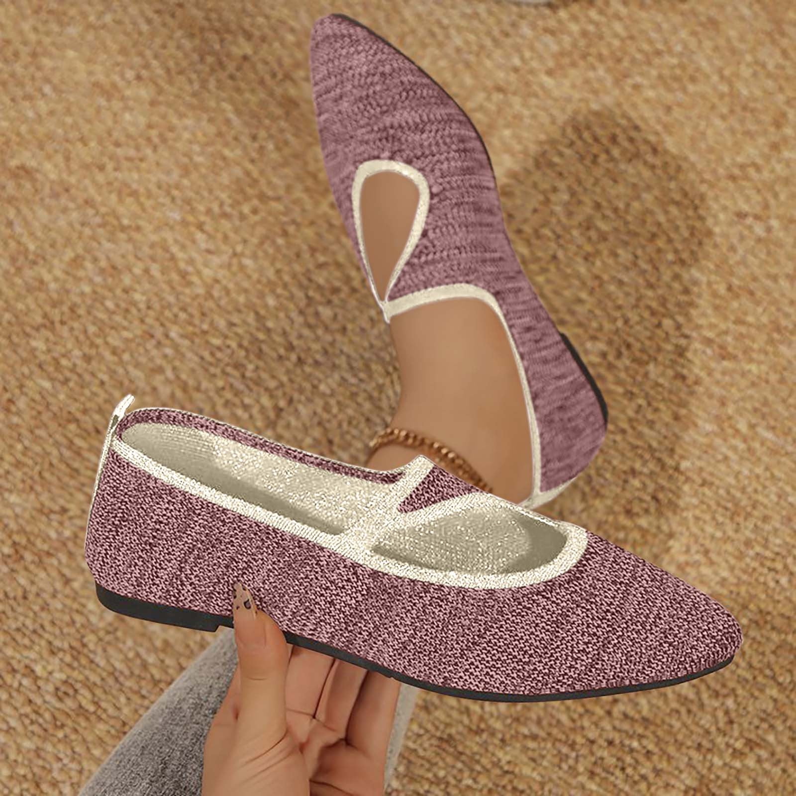 Miluxas Mary Jane Flats Shoes Clearance Women Pointed Toe Ballet Flats ...