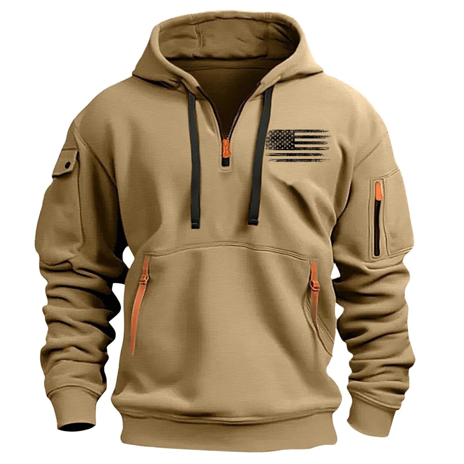 Miluxas Men'S Fashion Hoodies 1/4 Zipper Outdoor Fleece Tactical Hoodie ...