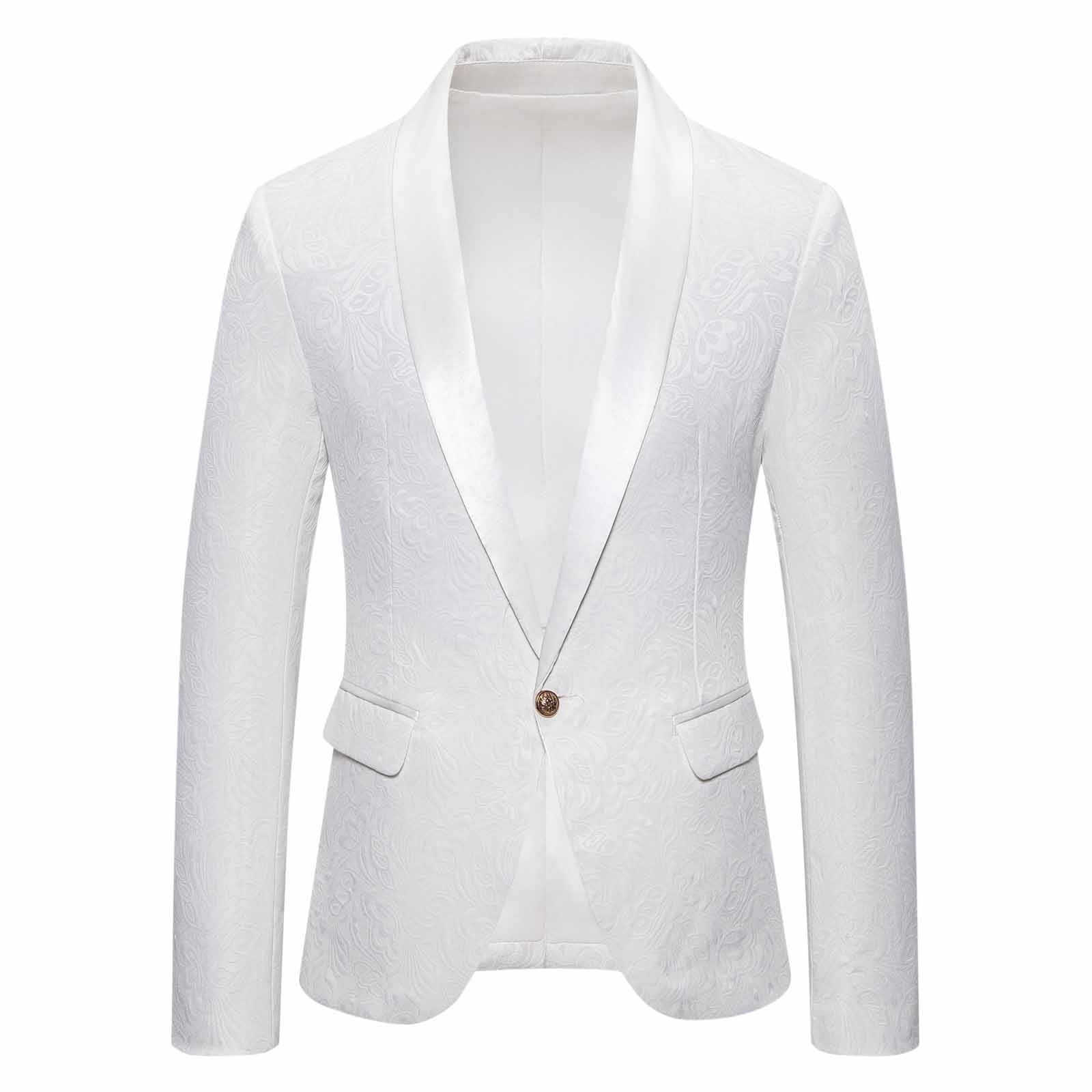 Miluxas Men Tuxedo Prom Suit Jacket Clearance One Button Slim Fit Sport ...