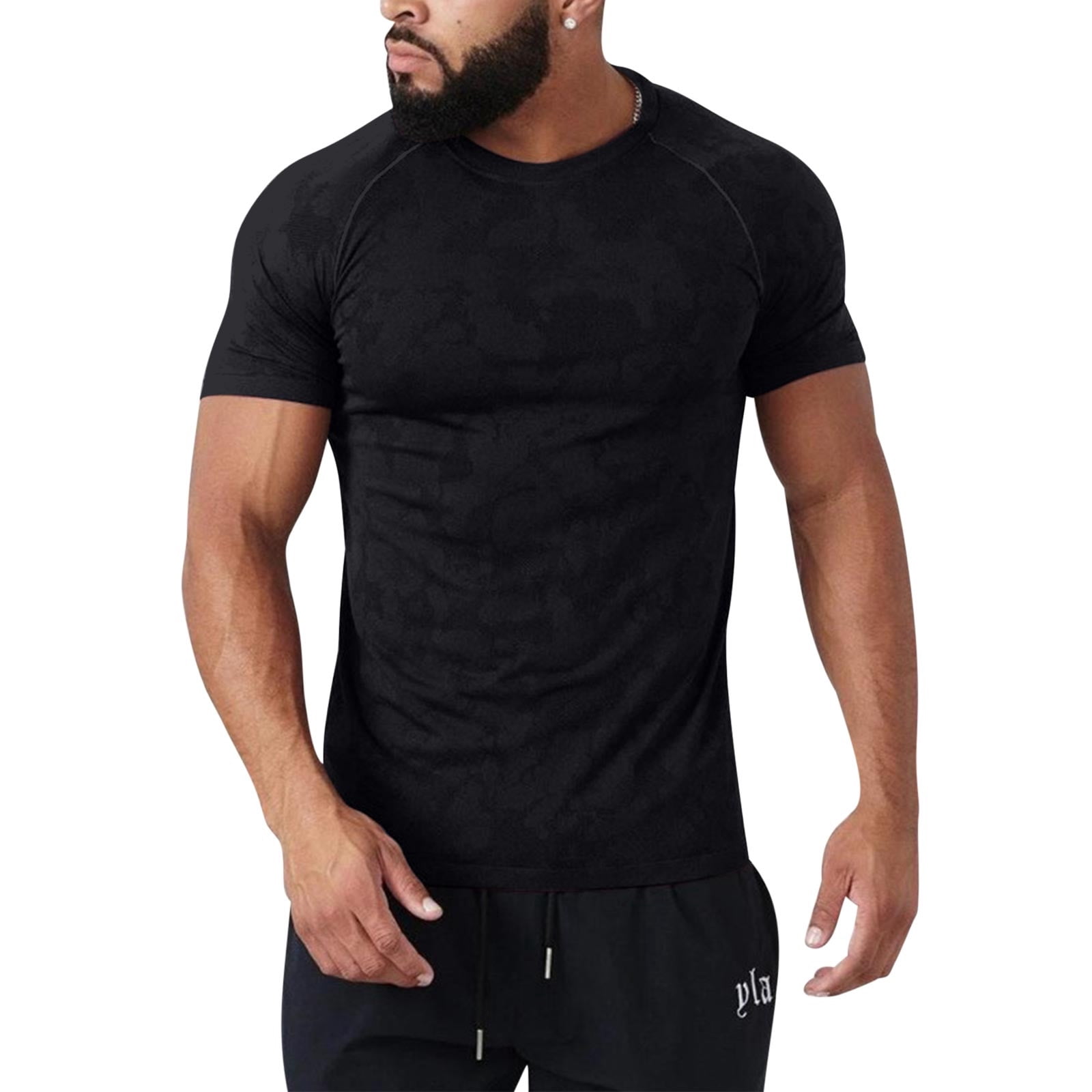Miluxas Men’s Compression Shirt Short Sleeve - Moisture-Wicking ...