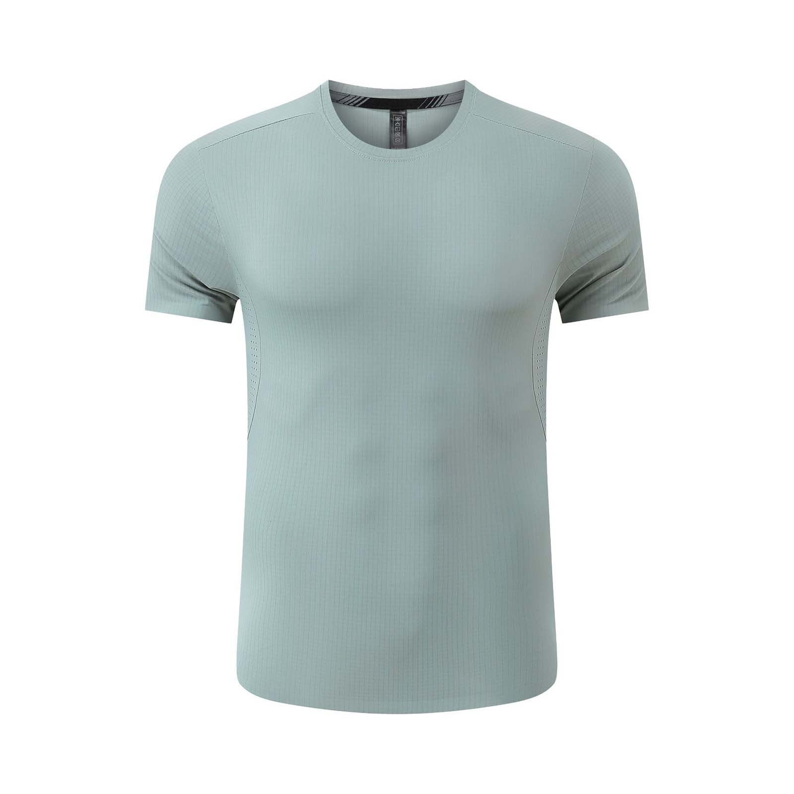 Miluxas Men's Ice Silk T Shirt Short Sleeve Crew Neck T-Shirt Casual ...