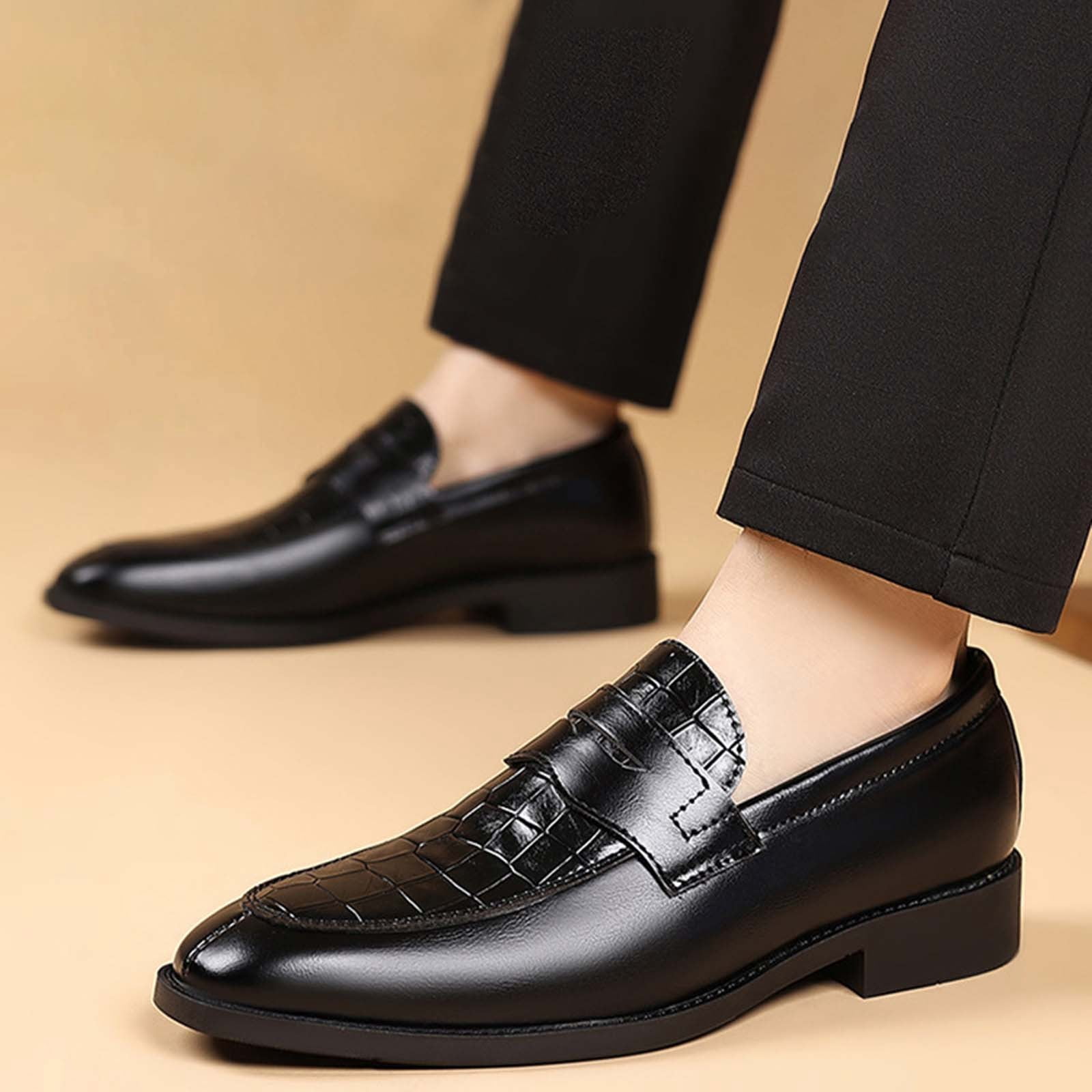 Miluxas Men's Leather Driving Slip-on Dress Loafers Shoes Luxury ...