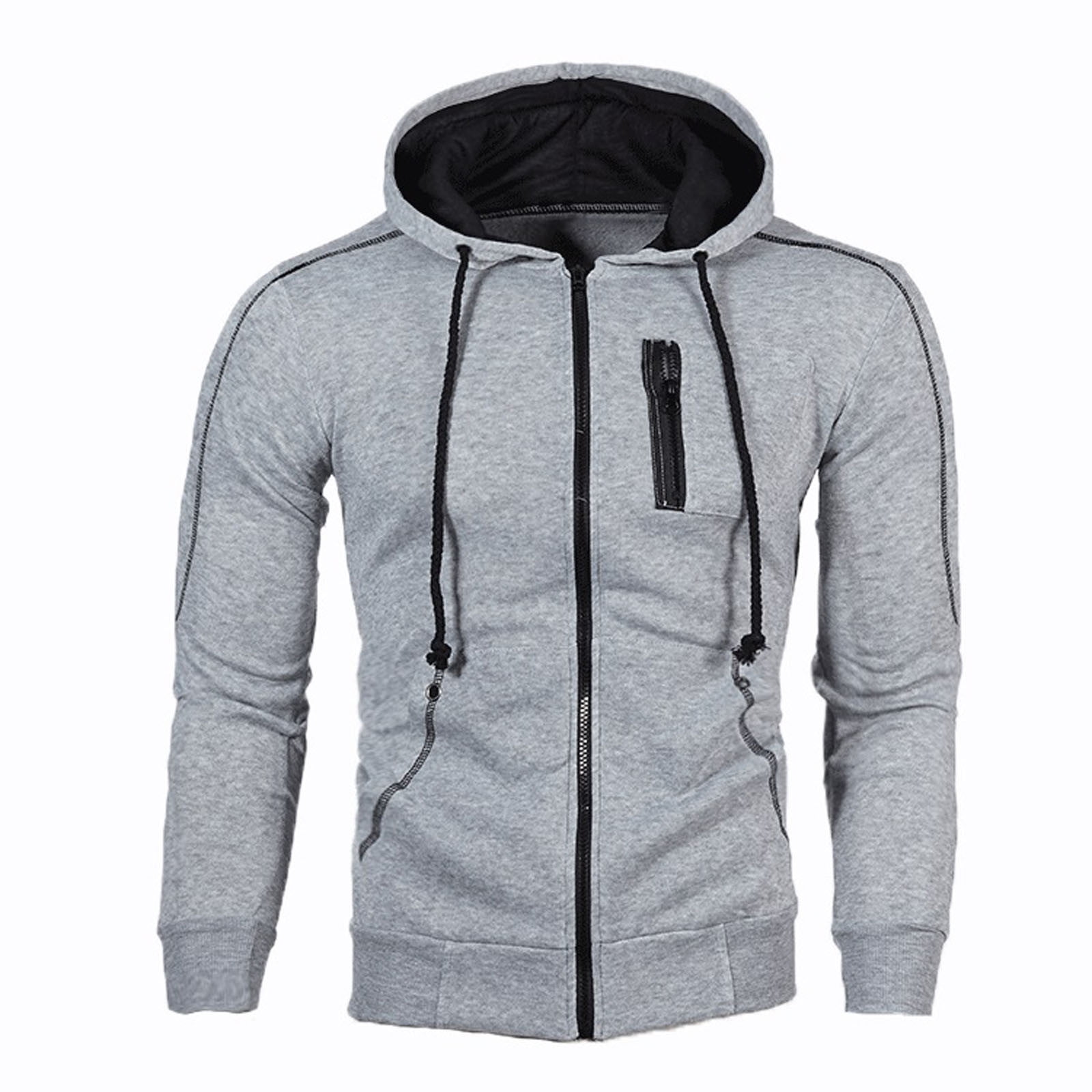 Miluxas Men's Lightweight Jackets Casual Laydown Collar Jacket Front ...
