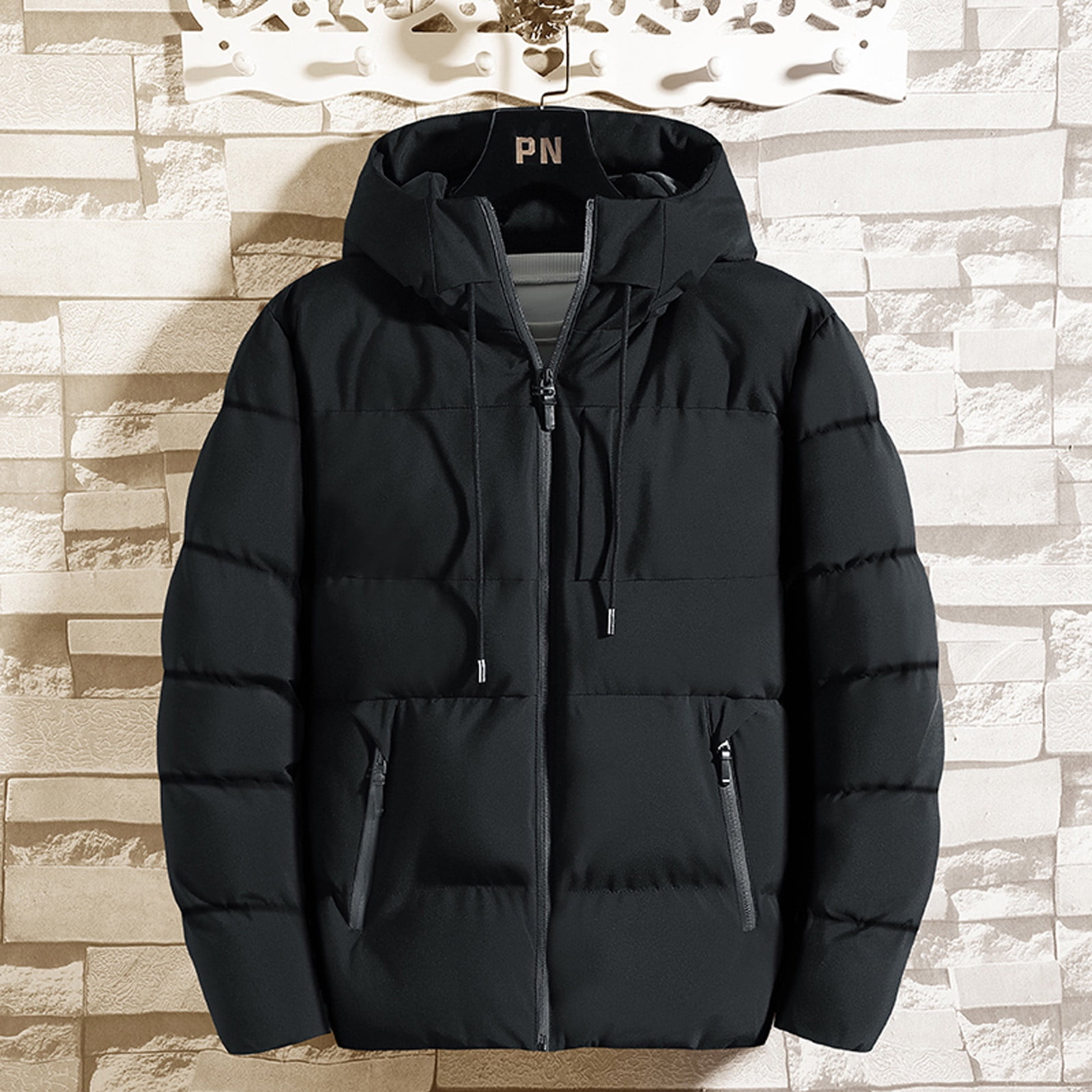 Miluxas Men's Long Winter Coat Hooded Warm Quilted Jacket Water ...