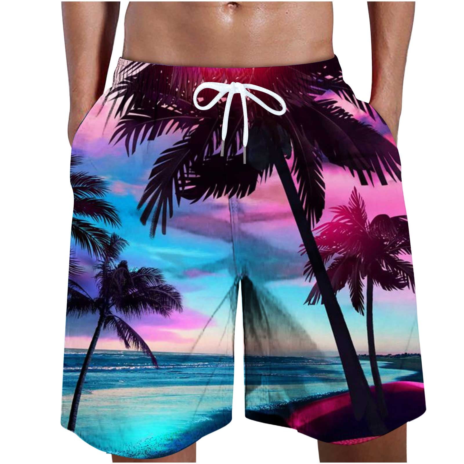Miluxas Men's Swim Trunks Quick Dry Beach Bathing Suit Board Shorts ...