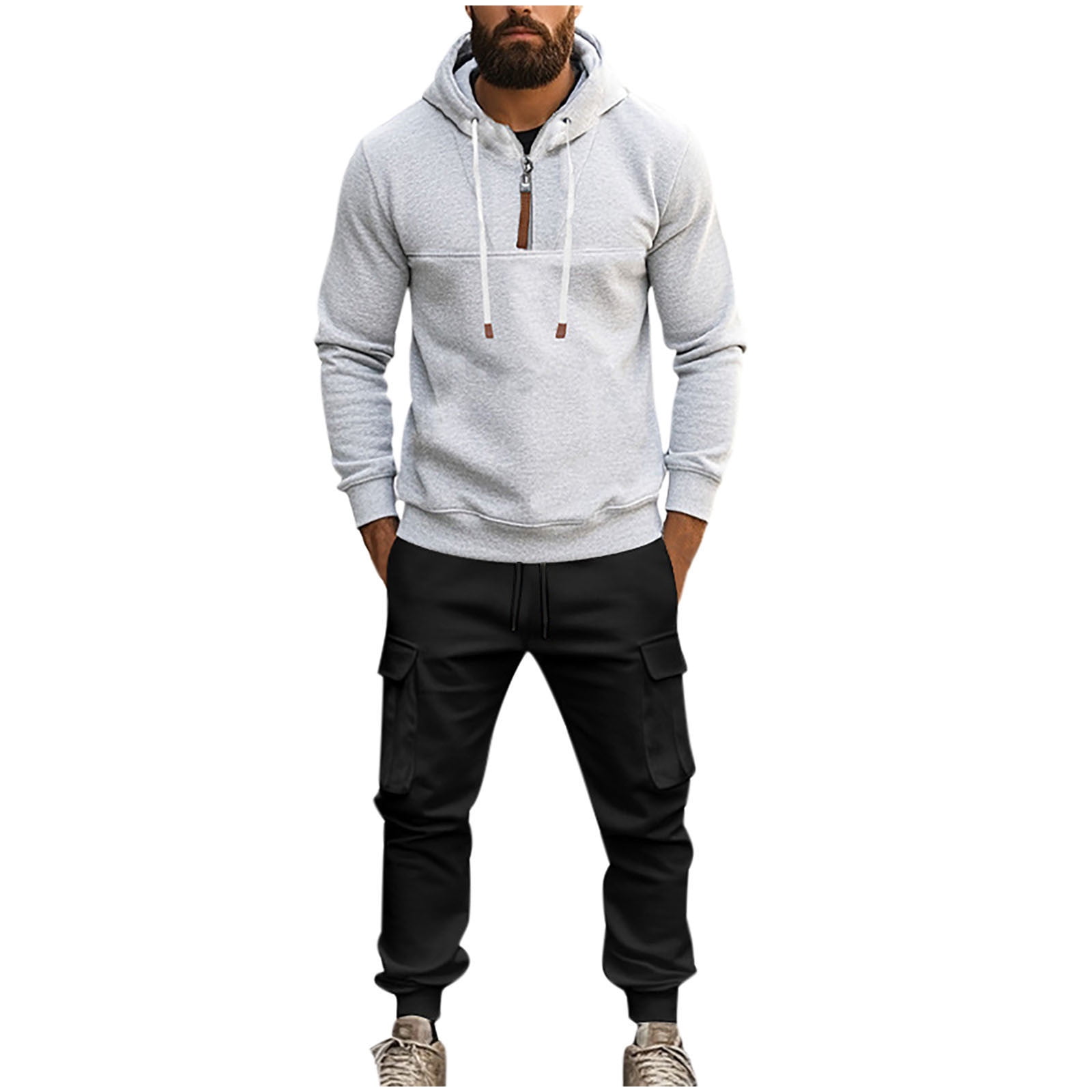 Miluxas Men's Tracksuits Long Sleeve Casual Sweatsuits Quarter Zip ...