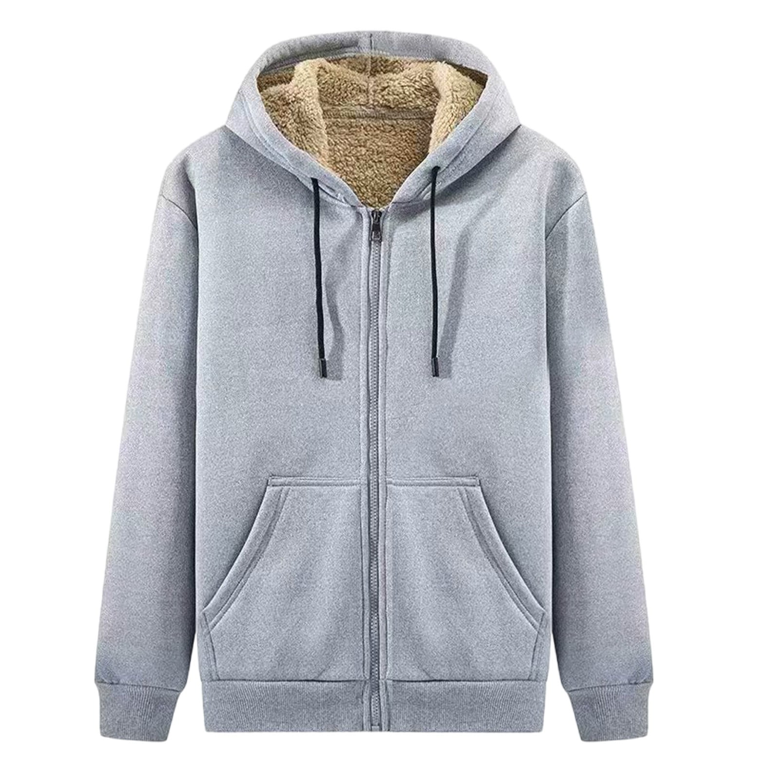 Miluxas Men's Ultra Soft Sherpa Lined Hoodie - Full Zip Fleece Lining ...