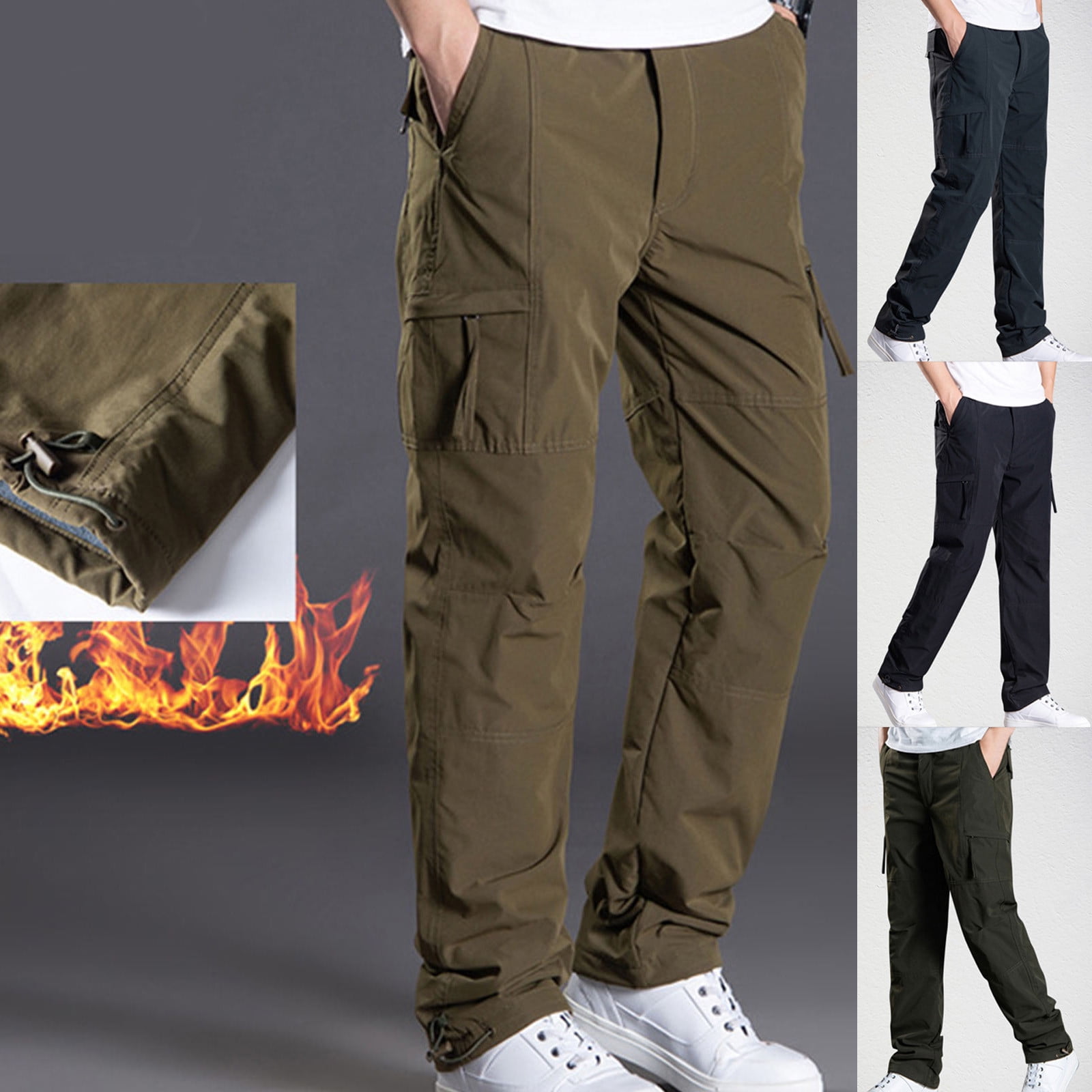 Miluxas Men's Winter Work Pants Fleece Lined Tactical Snow Ski Pant ...
