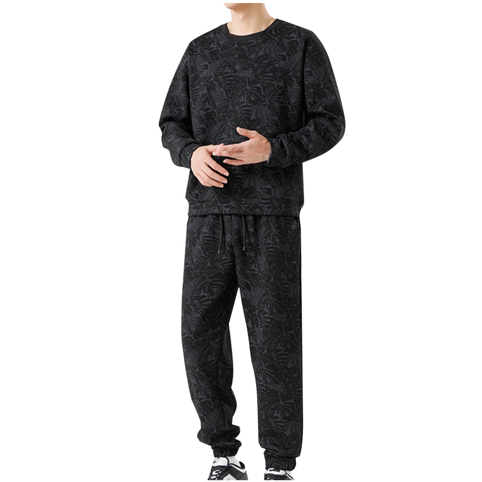 Miluxas Men's casual ankle sports pants, rugged and rustic style round ...