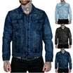 LZLER Casual Jean Jacket for Men Ripped Classic Denim Jacket - Walmart.com
