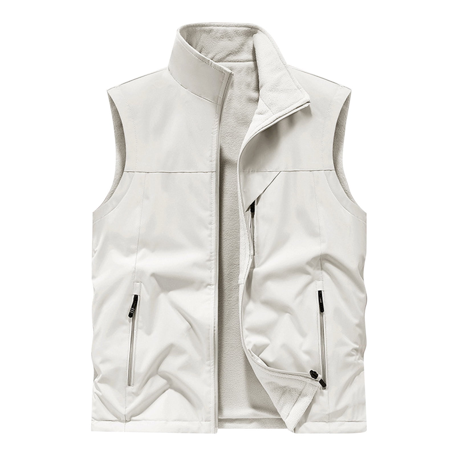 Miluxas Mens Full Zip Sweater Fleece Vest, Sherpa Lined Stand Collar ...
